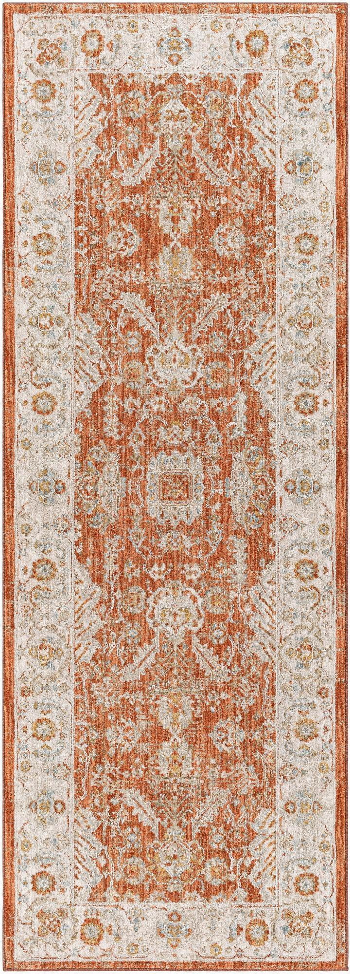Mark&Day Area Rugs, 2x7 Schiphol Traditional Burnt Orange Runner Area ...