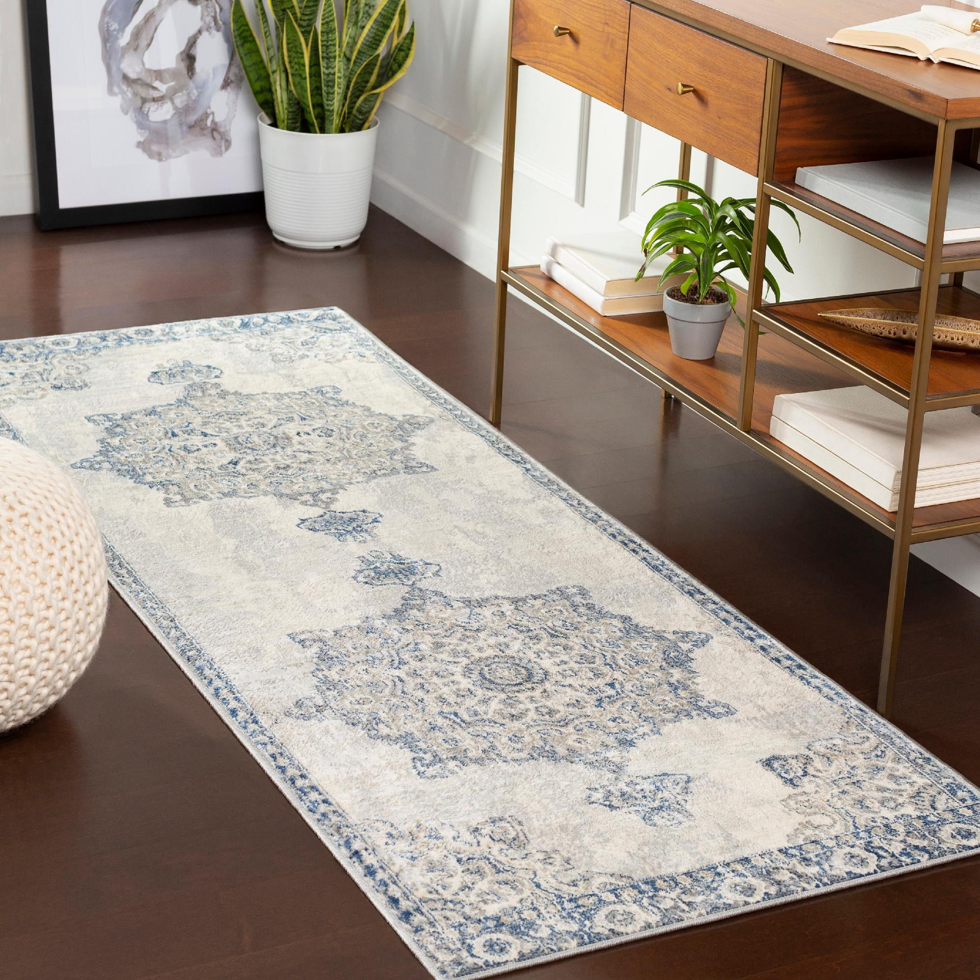 Mark&Day Area Rugs, 3x7 Staveren Traditional Navy Runner Area Rug, Blue ...
