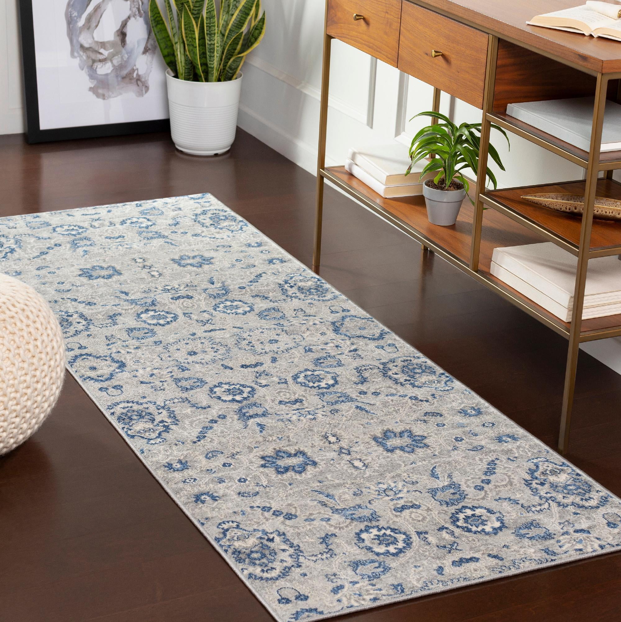 Mark&Day Area Rugs, 2x7 Steenvak Traditional Medium Gray Runner Area ...