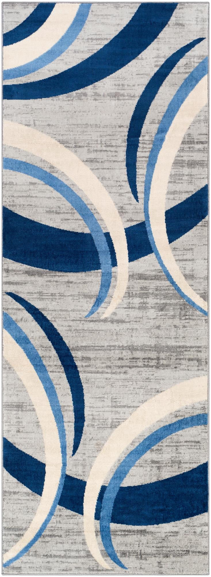 Mark&Day Area Rugs, 2x7 Tjaard Modern Navy Runner Area Rug (2'7" x 7'3 ...