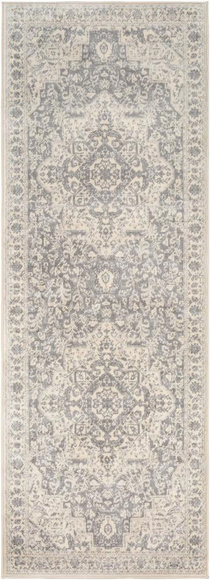 Mark&Day Area Rugs, 2x7 Troyes Traditional Medium Gray Runner Area Rug ...