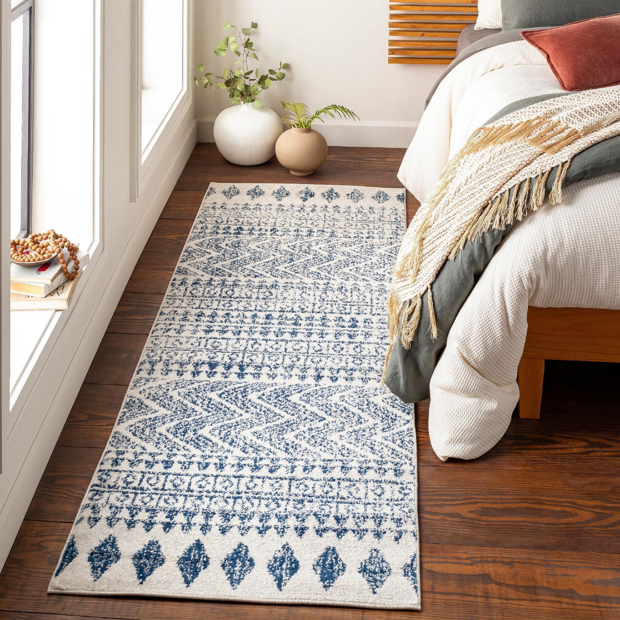 Mark&Day Area Rugs, 2x7 Yde Global Dark Blue Runner Area Rug (2'7" x 7 ...