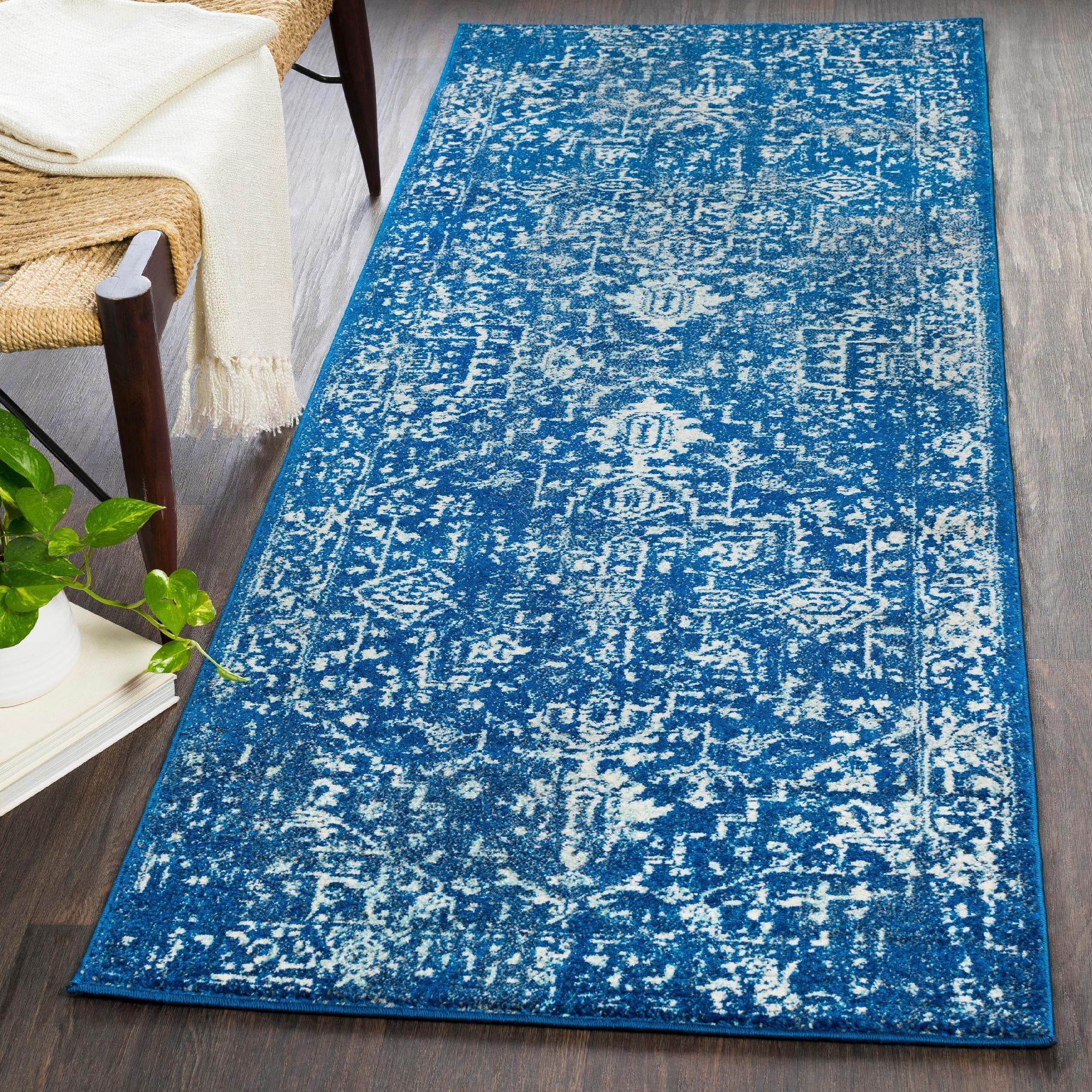 Mark&Day Area Rugs, 2x8 Amelia Traditional Dark Blue Runner Area Rug (2 ...