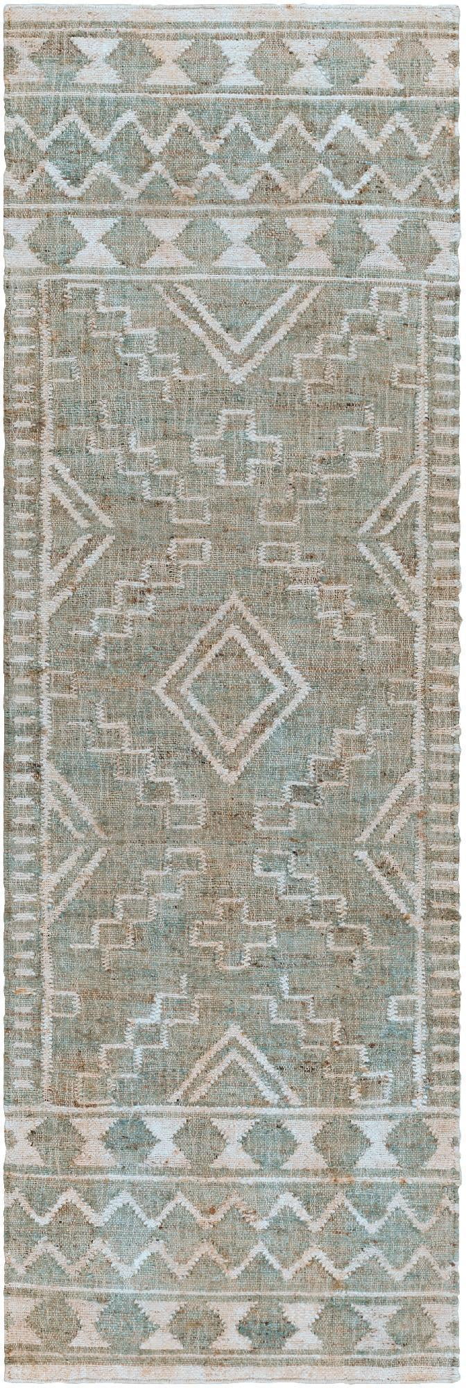 Mark&Day Jute Rugs, 2x8 Bankert Global Sage Runner Area Rug, Blue Cream ...