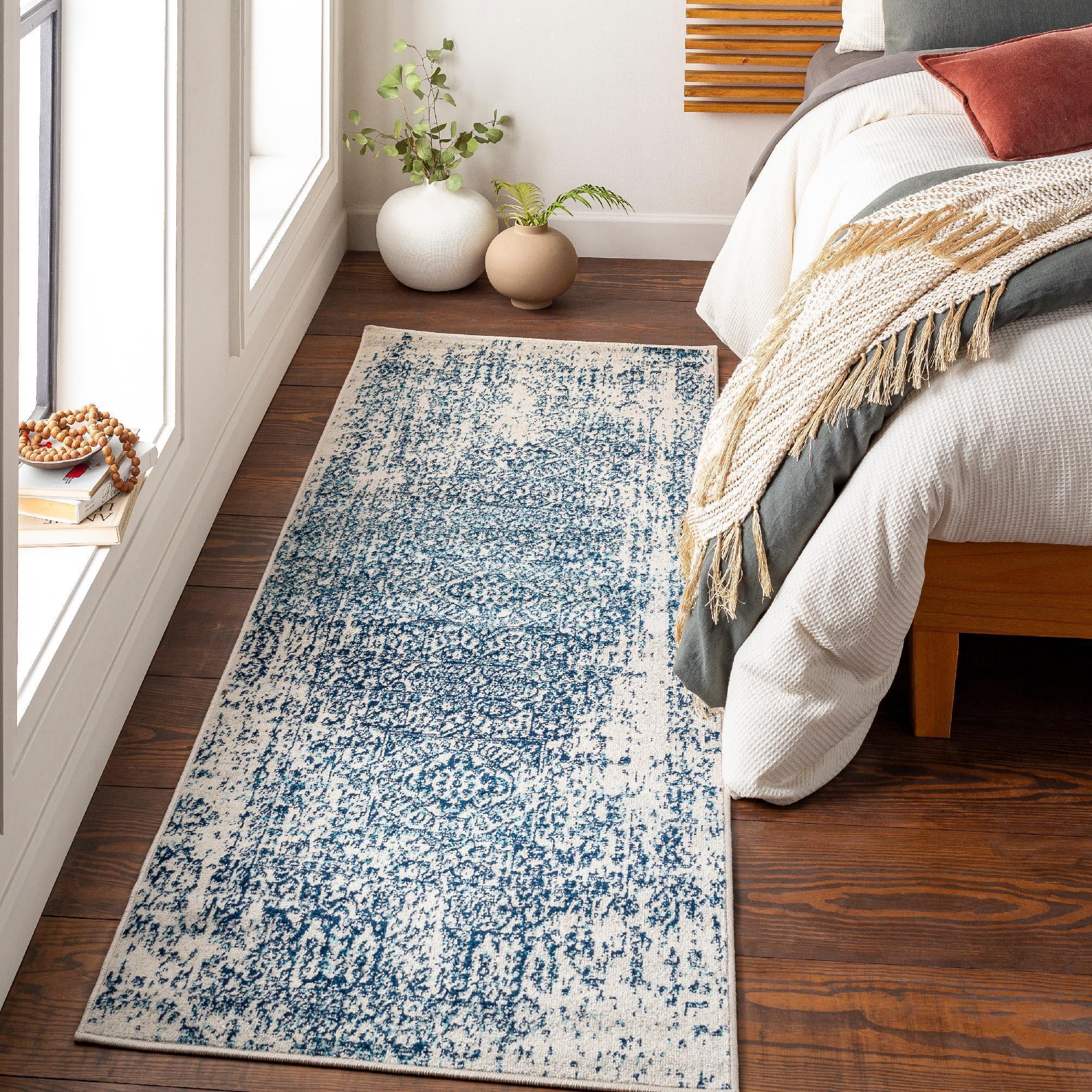 Mark&Day Area Rugs, 2x8 Bay Bulls Traditional Dark Blue Runner Area Rug ...