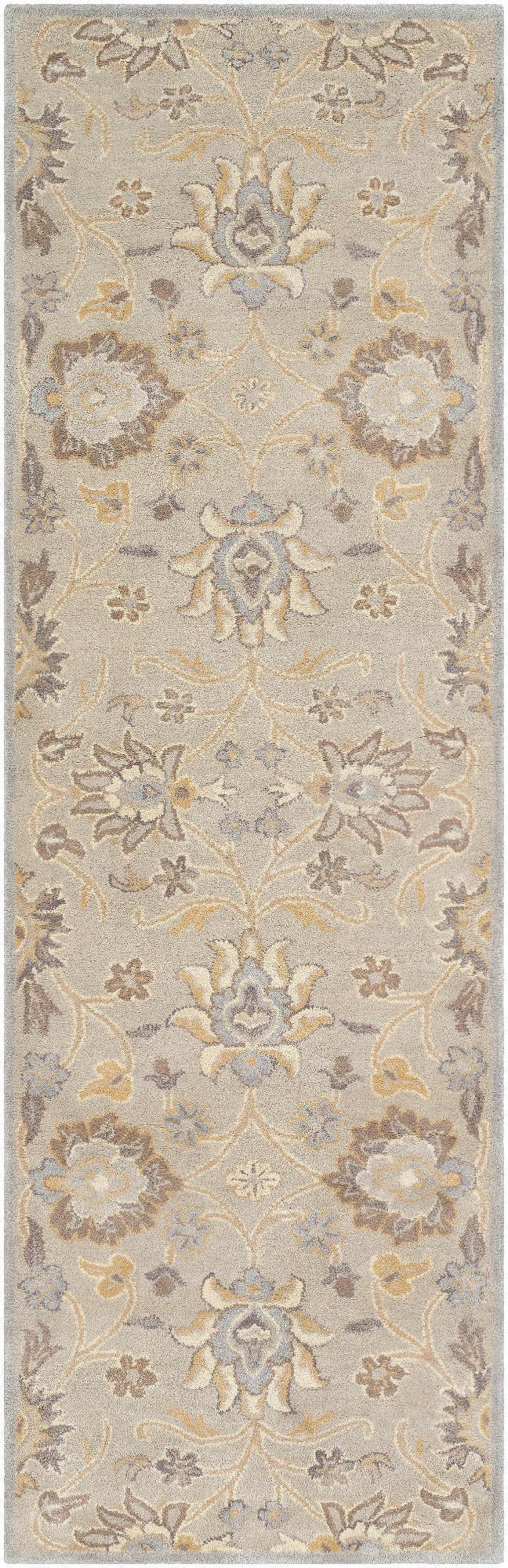 Mark&Day Wool Rugs, 2x8 Eckville Traditional Light Gray Runner Area Rug ...