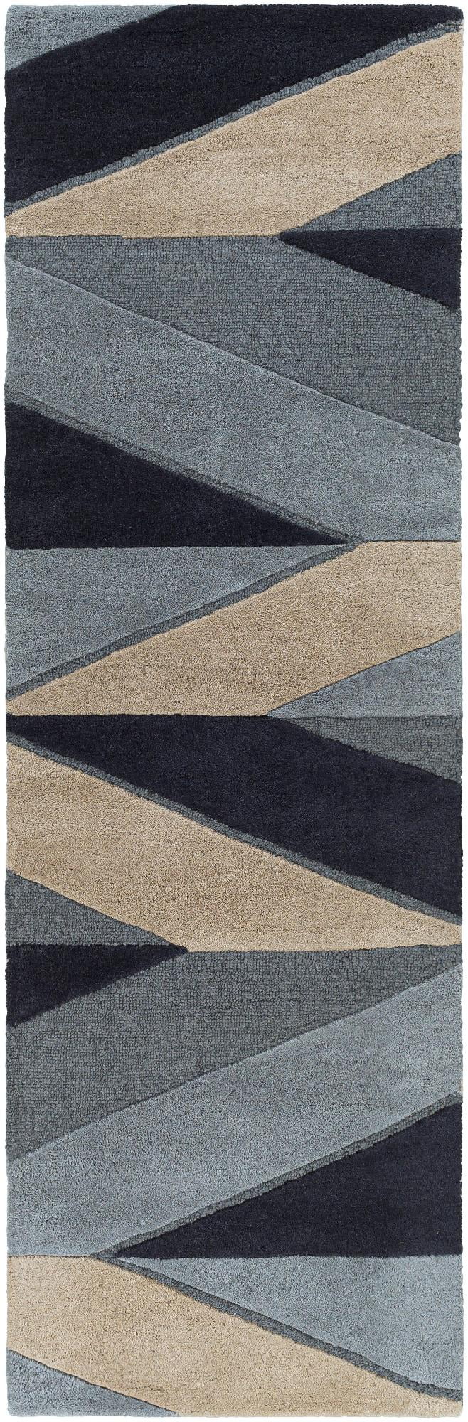 Mark&Day Area Rugs, 2x8 Neerloon Modern Charcoal Runner Area Rug (2'6 ...