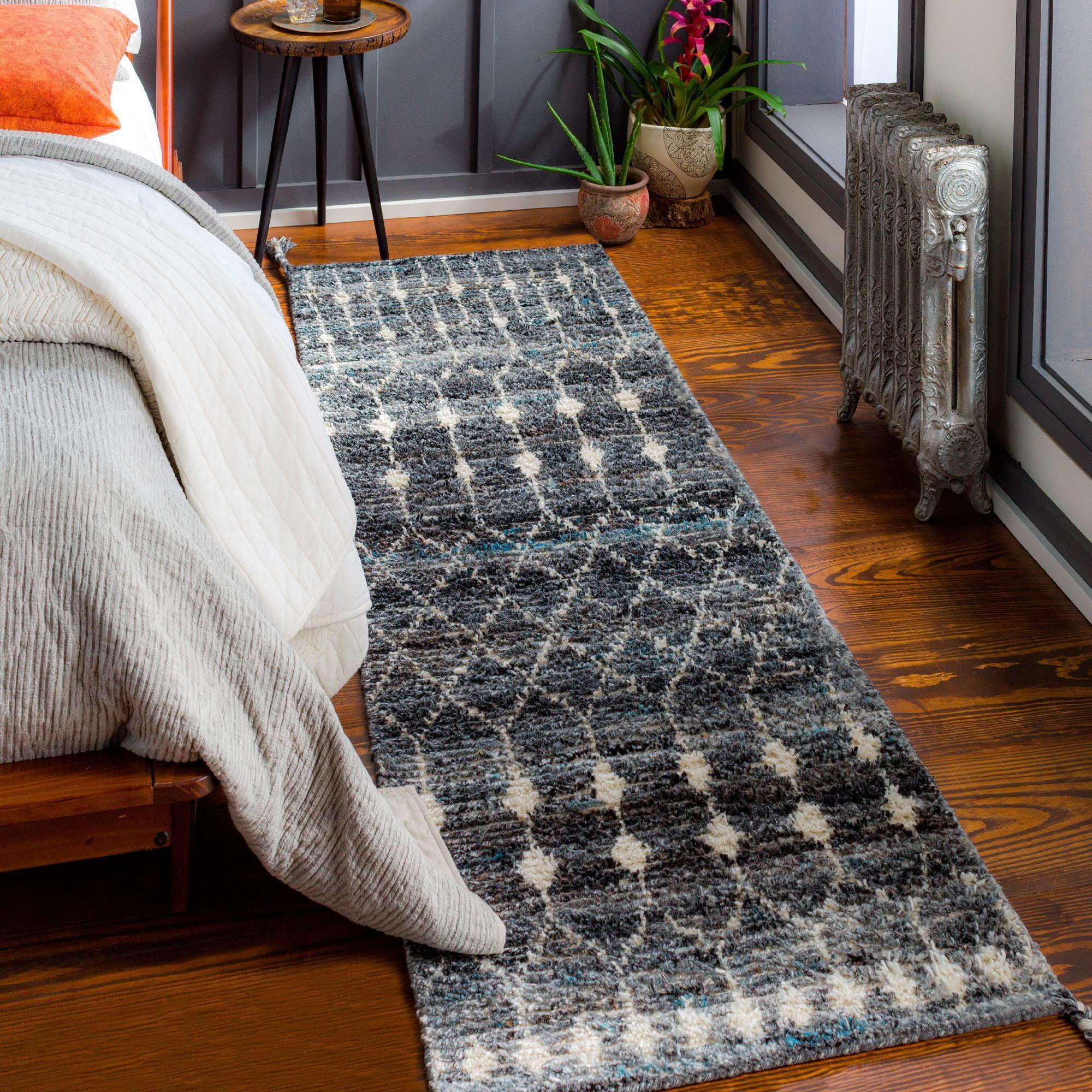 Mark&Day Area Rugs, 2x8 Tersluis Global Charcoal Runner Area Rug (2'6 ...