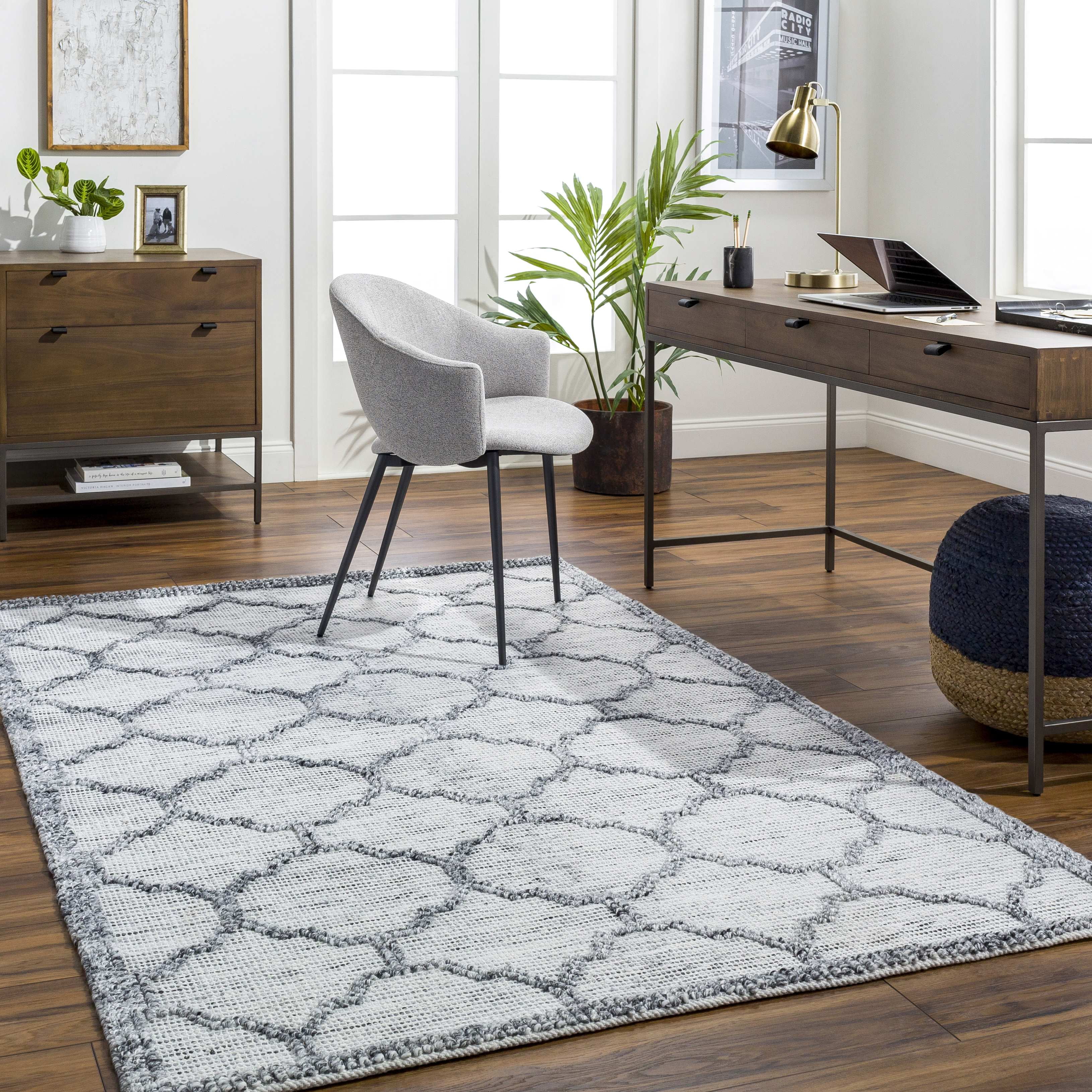 Mark&Day Area Rugs, 2x8 Vouni Traditional Cream Slate Gray Runner Area ...