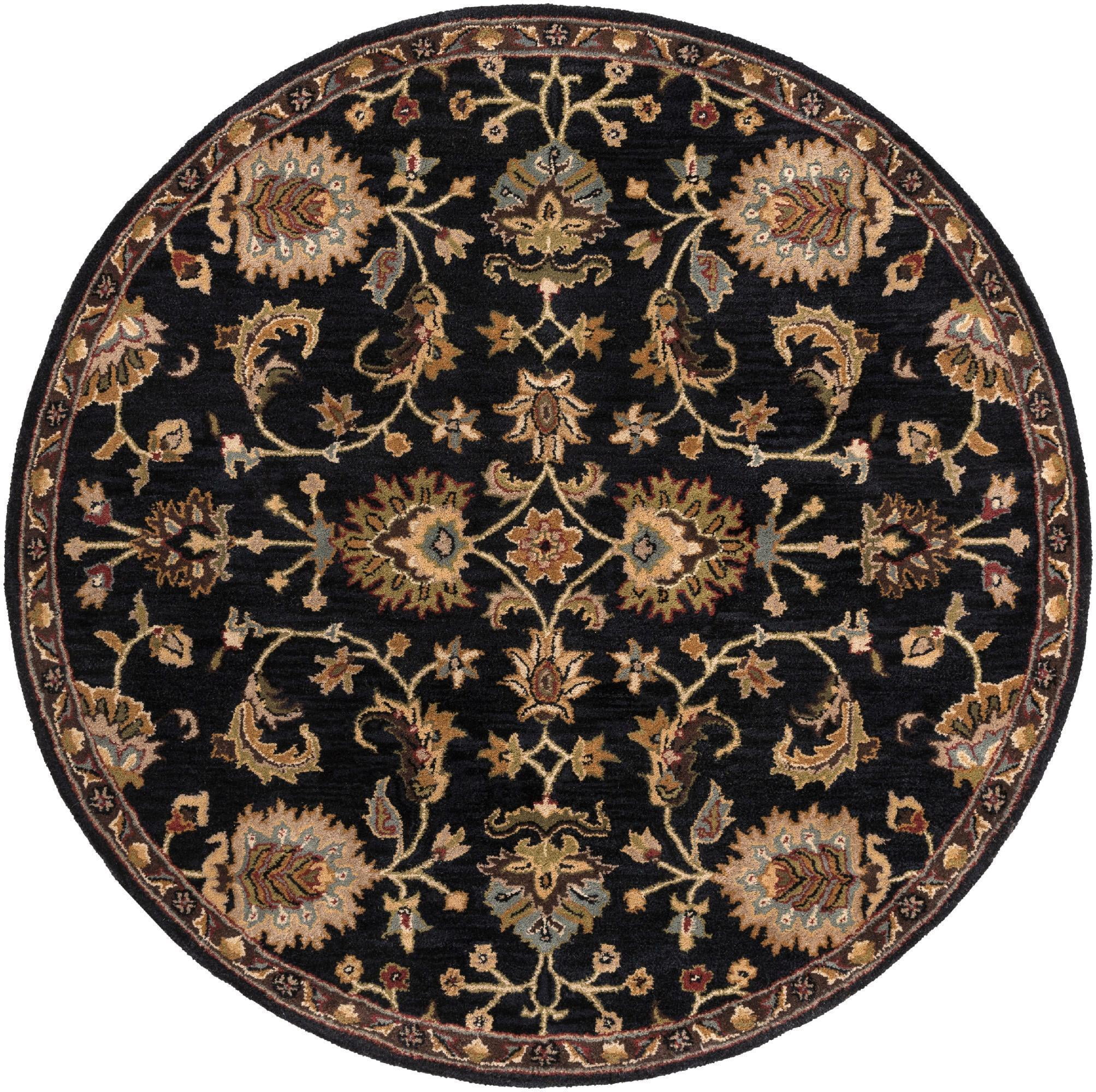 Mark&Day Area Rugs, 3ft Round Maubeuge Traditional Ink Blue Area Rug (3 ...