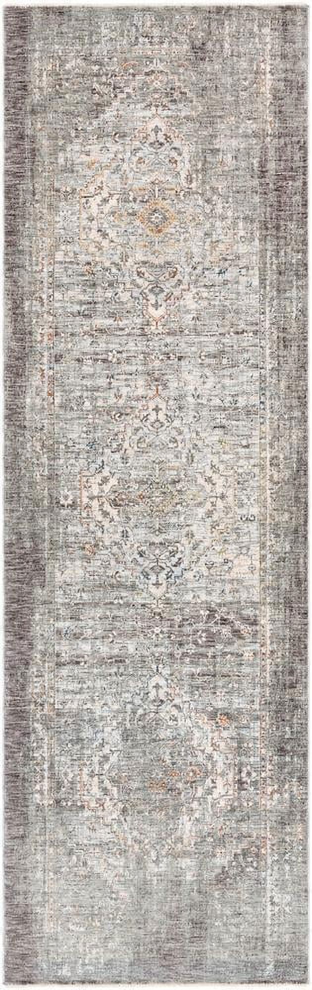 Mark&Day Area Rugs, 3x10 Ellssa Traditional Medium Gray Runner Area Rug ...
