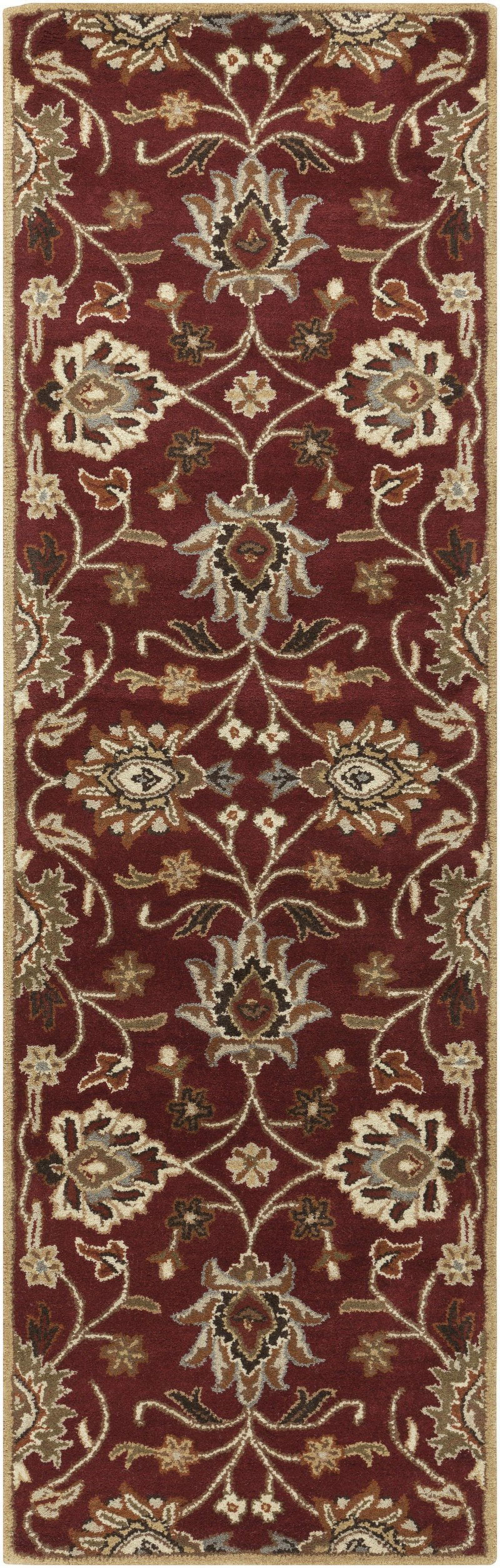 Mark&Day Wool Rugs, 3x12 Eckville Traditional Burgundy Runner Area Rug ...