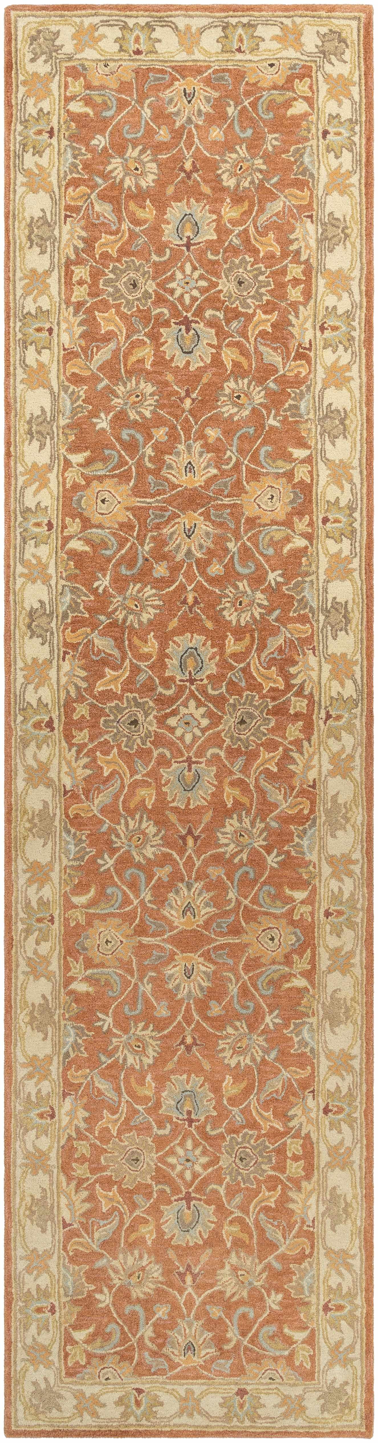 Mark&Day Wool Rugs, 3x12 Paris Traditional Burnt Orange Runner Area Rug ...