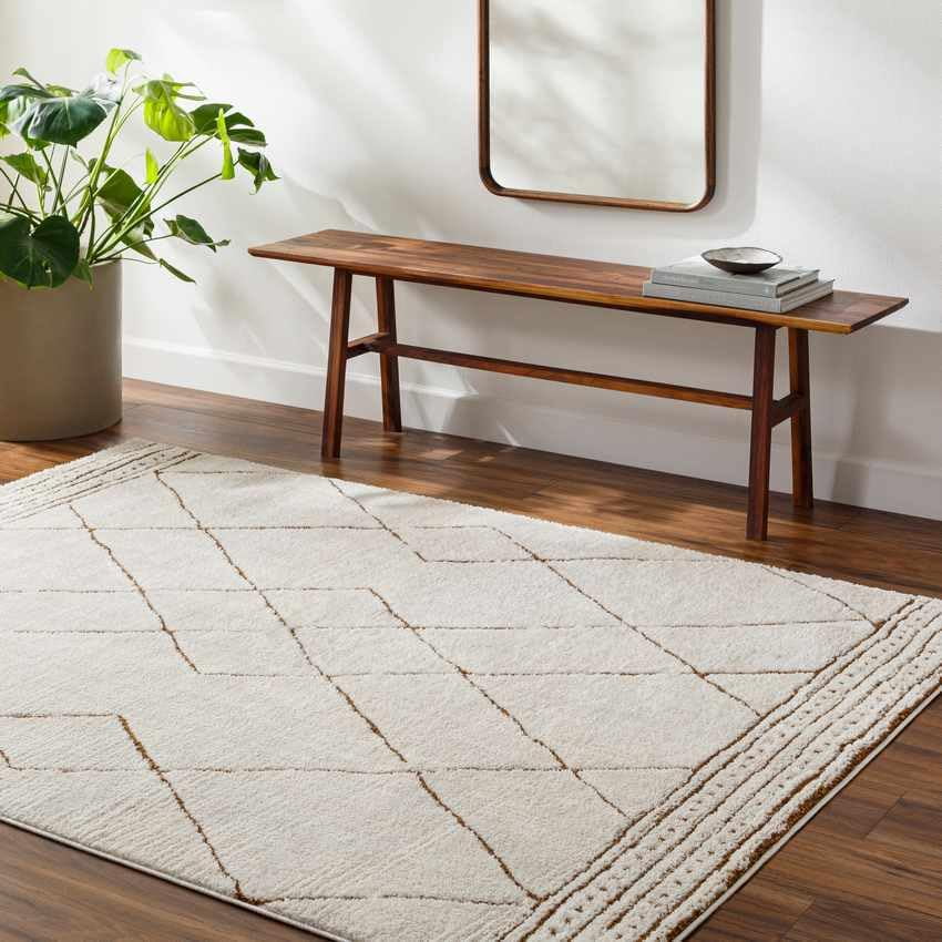 Mark&Day Area Rugs, 3x7 Josue Modern Ivory/Brown Runner Area Rug, Brown ...