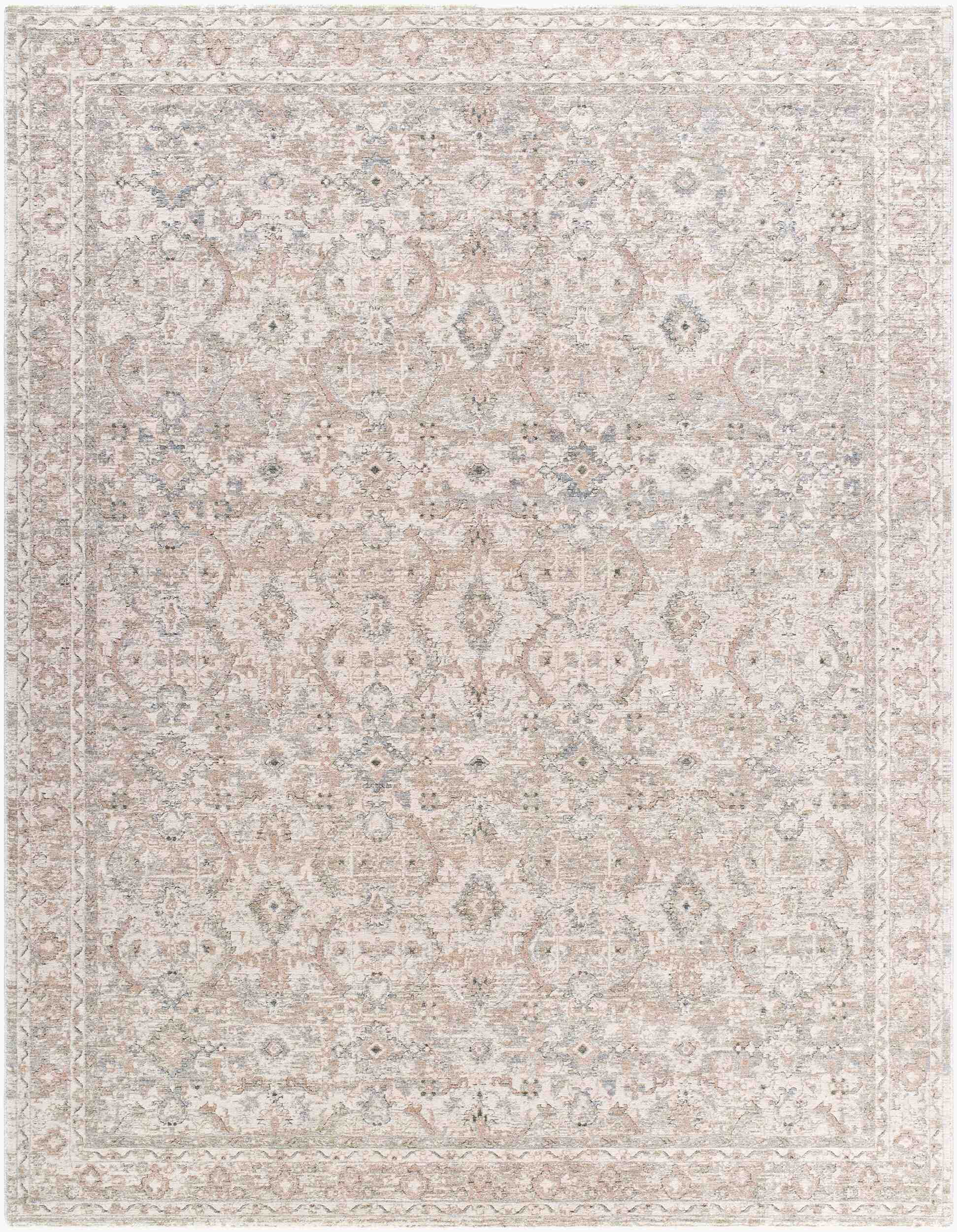 Mark&Day Area Rugs, 3x7 Trenna Traditional Light Silver Runner Area Rug ...