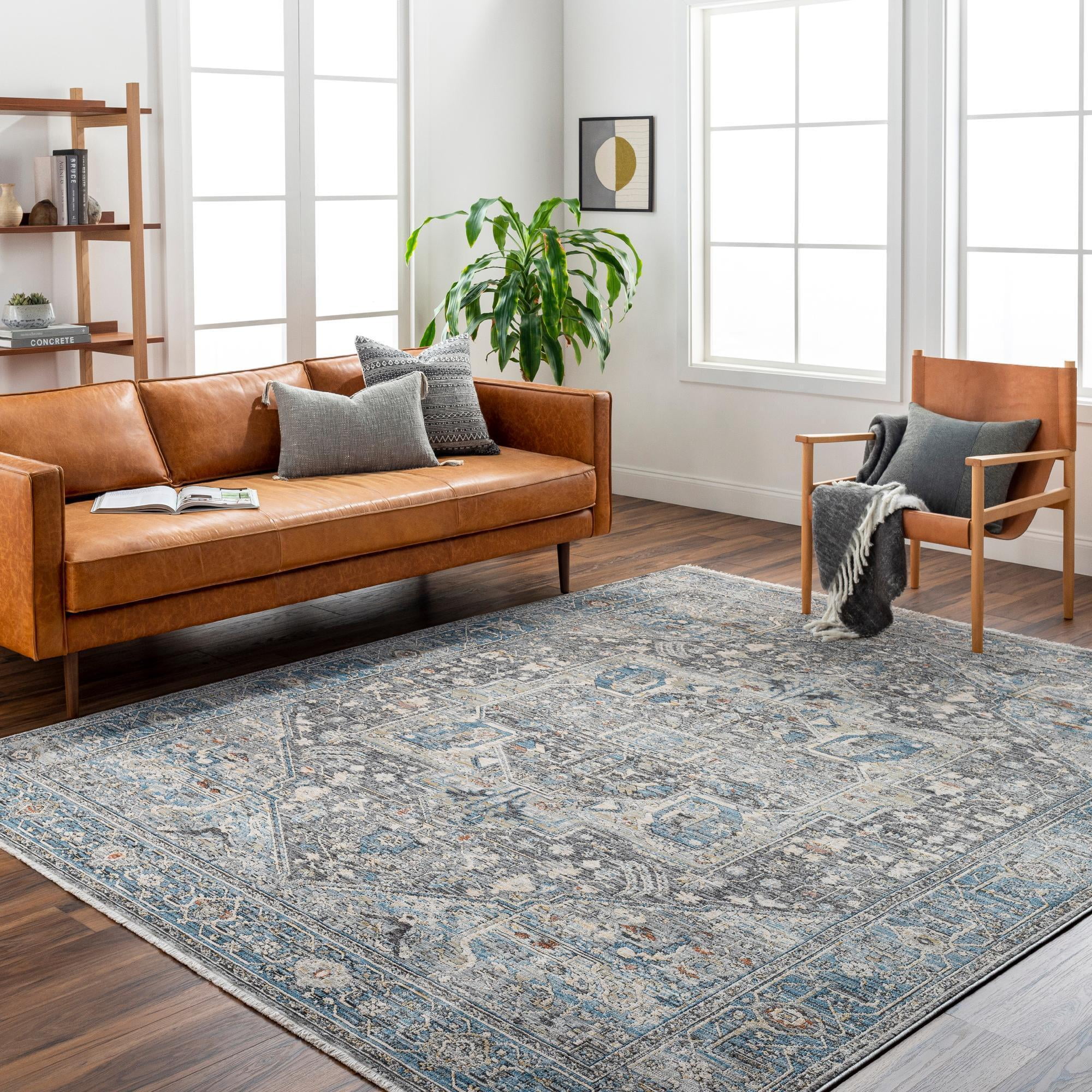 Mark&Day Area Rugs, 3x8 Beaman Traditional Charcoal Runner Area Rug (2 ...