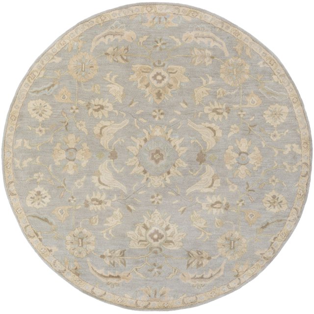 Mark&Day Area Rugs, 4ft Round Caraquet Traditional Light Gray Area Rug ...