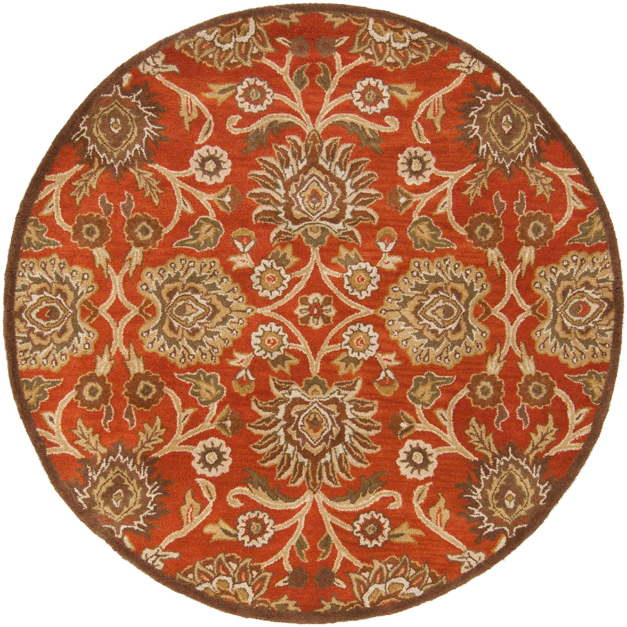 Mark&Day Area Rugs, 4ft Round Eckville Traditional Burnt Orange Area ...