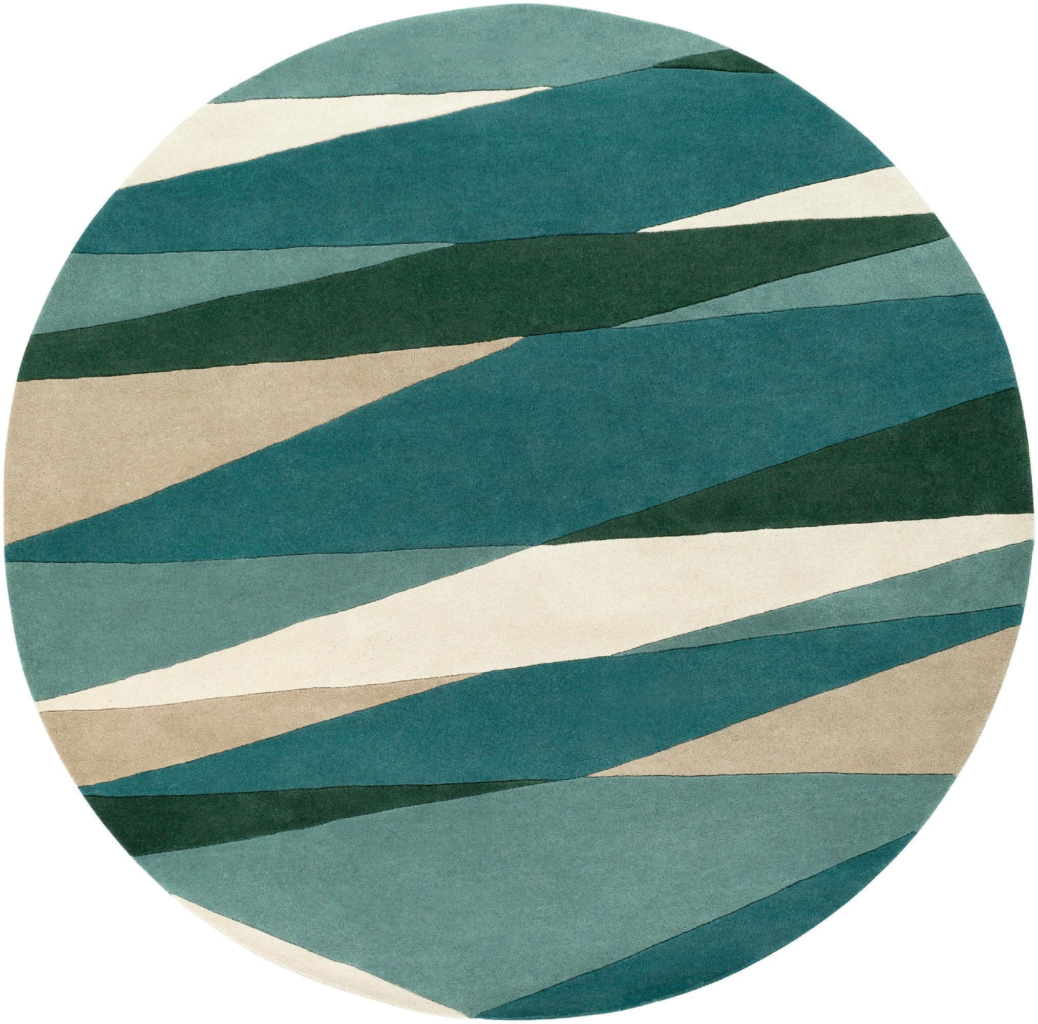 Mark&Day Area Rugs, 4ft Round Mulhouse Modern Sea Foam Area Rug (4 ...