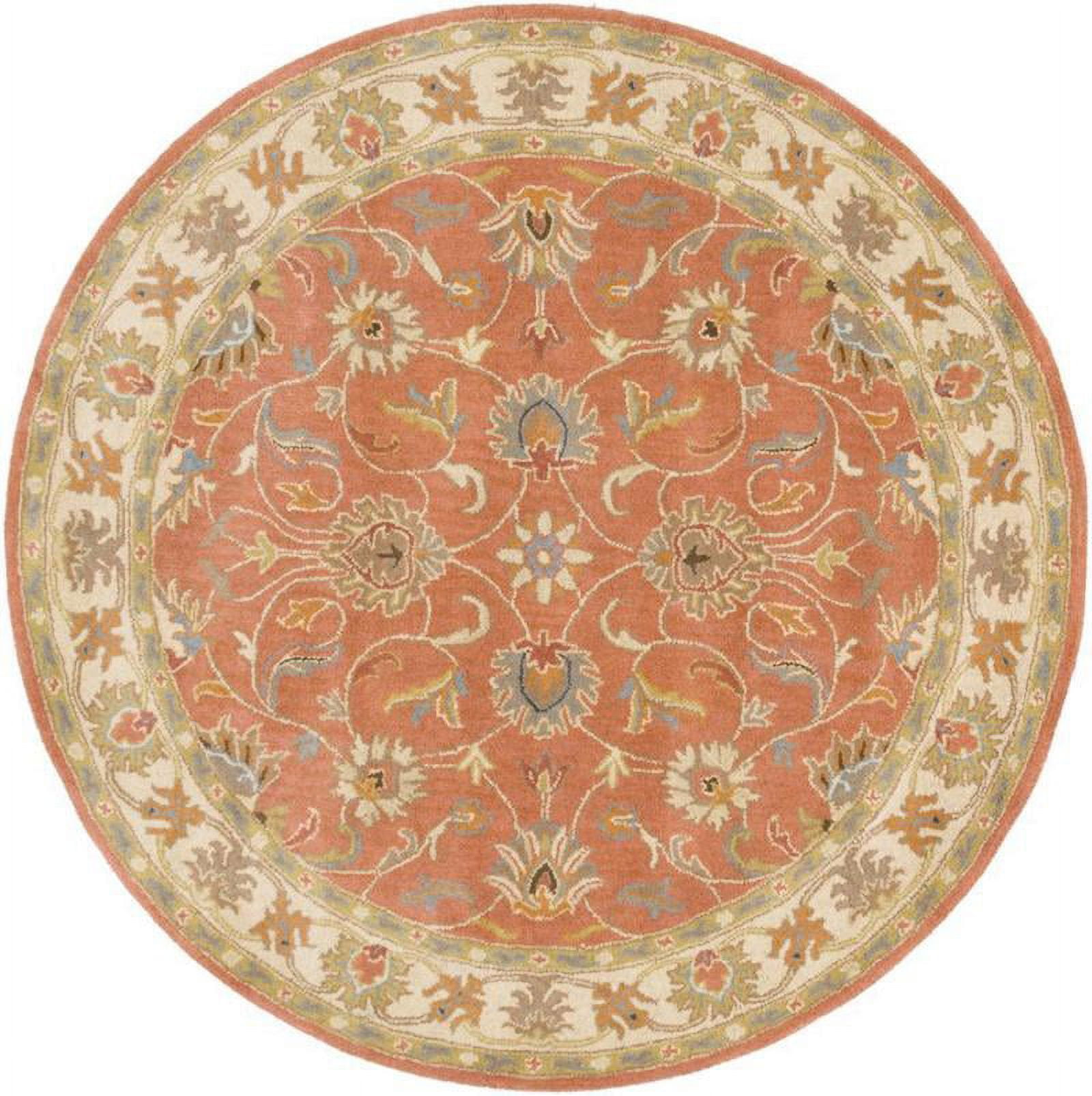 Mark&Day Area Rugs, 4ft Round Paris Traditional Burnt Orange Area Rug ...