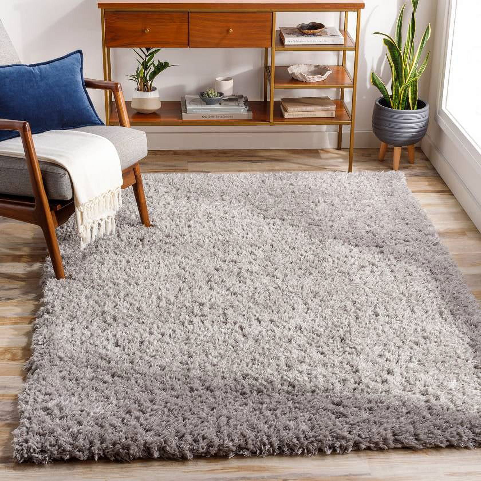 Mark&Day Area Rugs, 4x6 Abraham Modern Shag Gray Area Rug, Grey Carpet ...