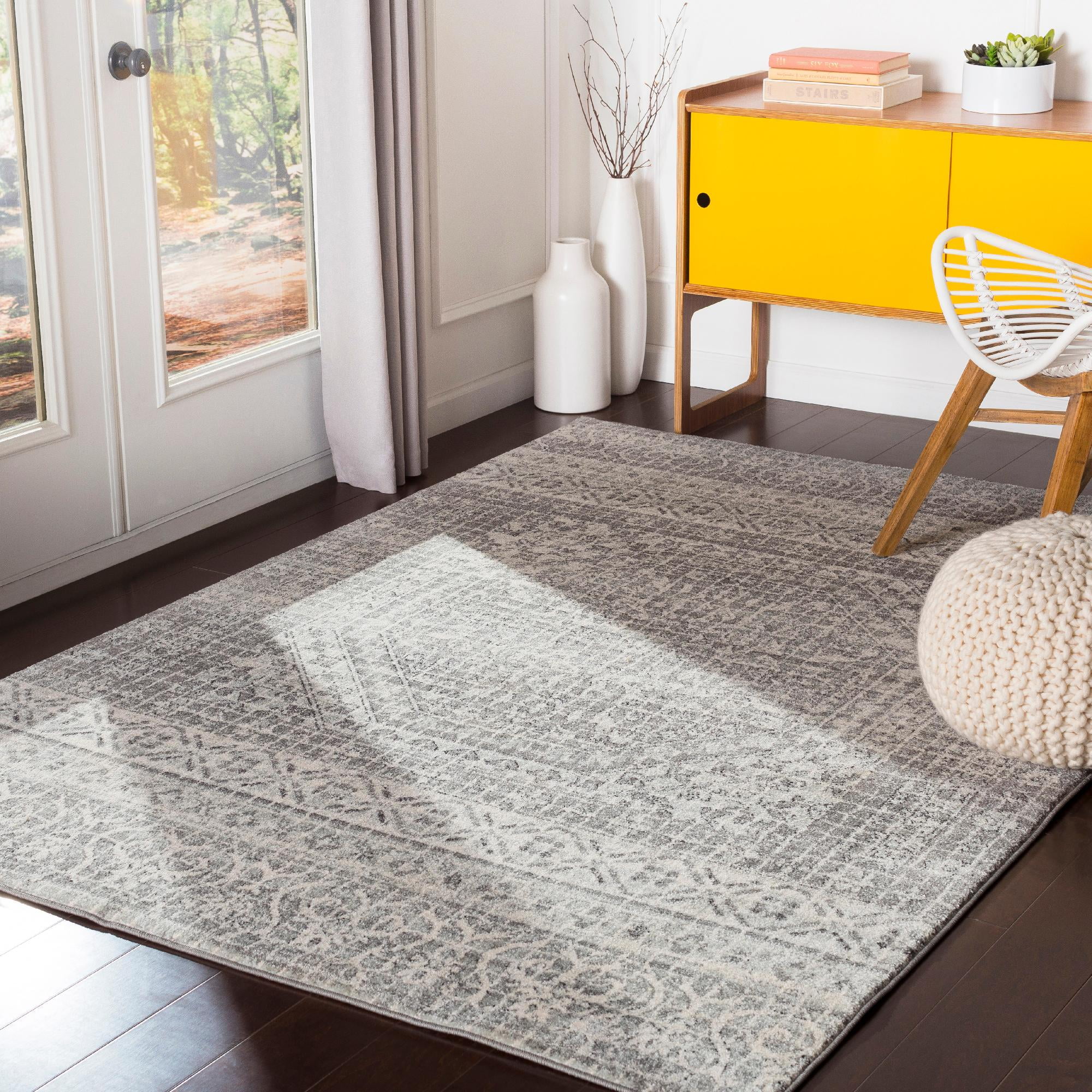 Mark&Day Area Rugs, 4x5 Langweer Traditional Light Gray Area Rug (3'11 ...