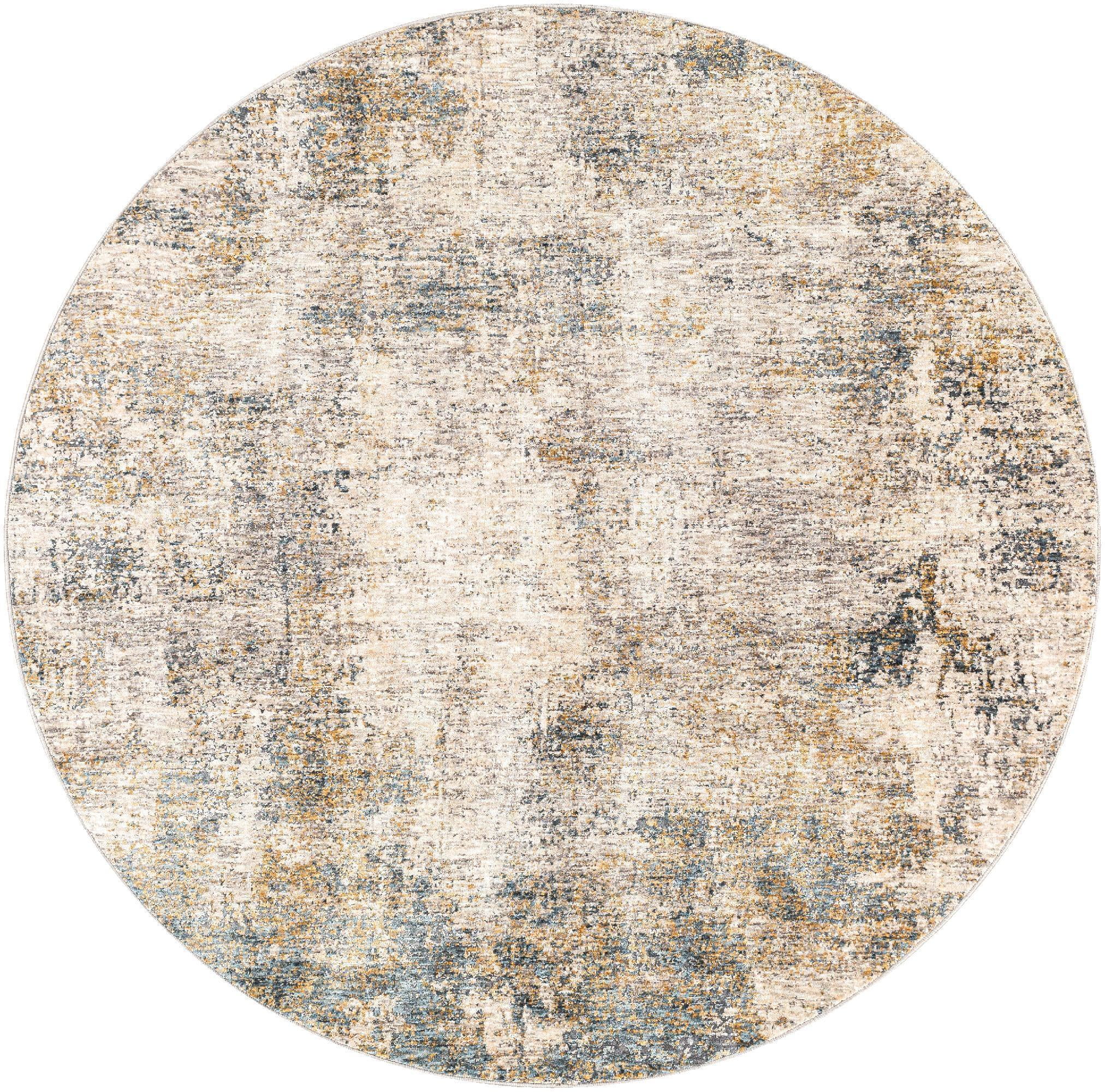 Mark&Day Area Rugs, 5ft Round Alphen Modern Medium Gray Area Rug (5'3 ...