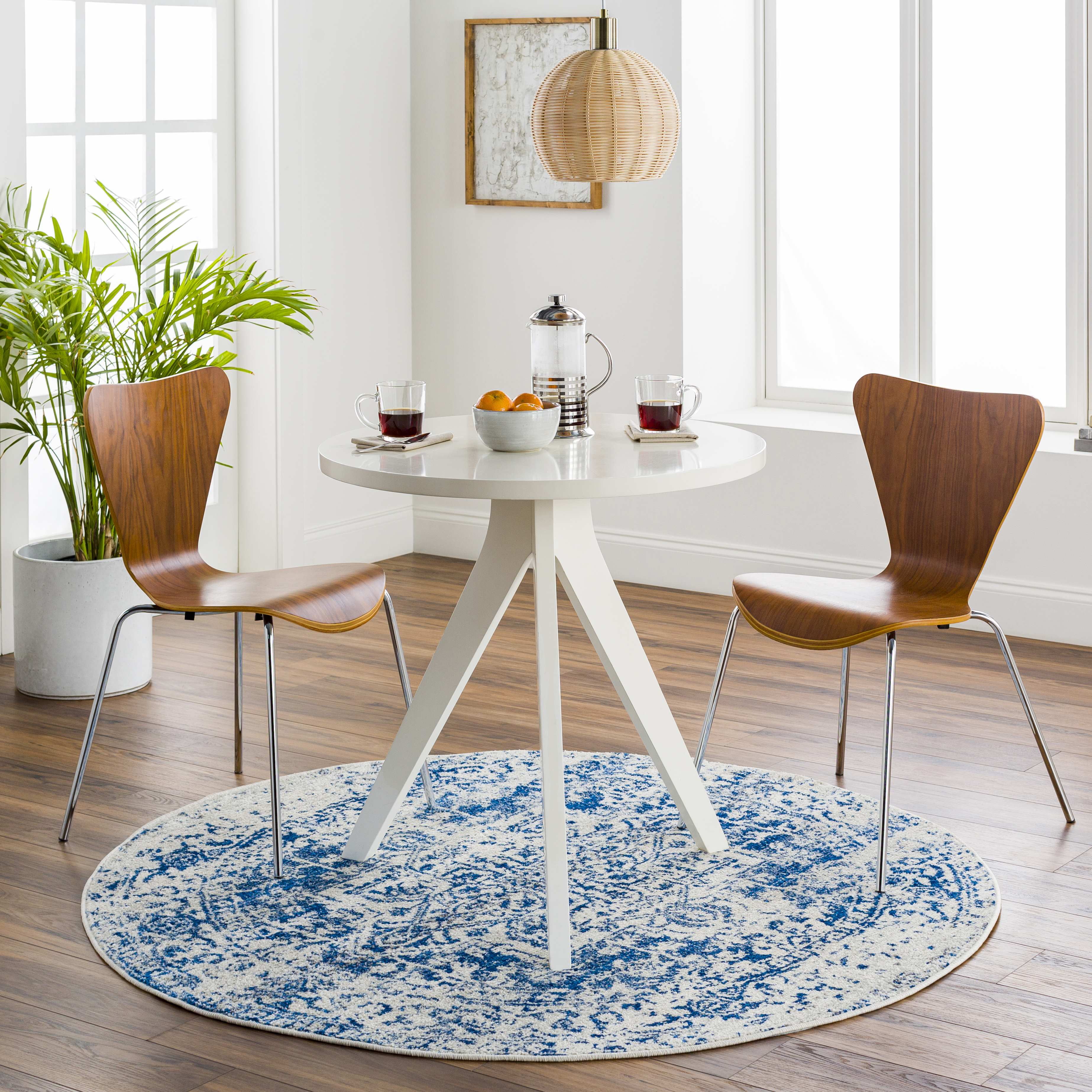 Mark&Day Area Rugs, 5ft Round Amelia Traditional Navy Area Rug, Blue ...