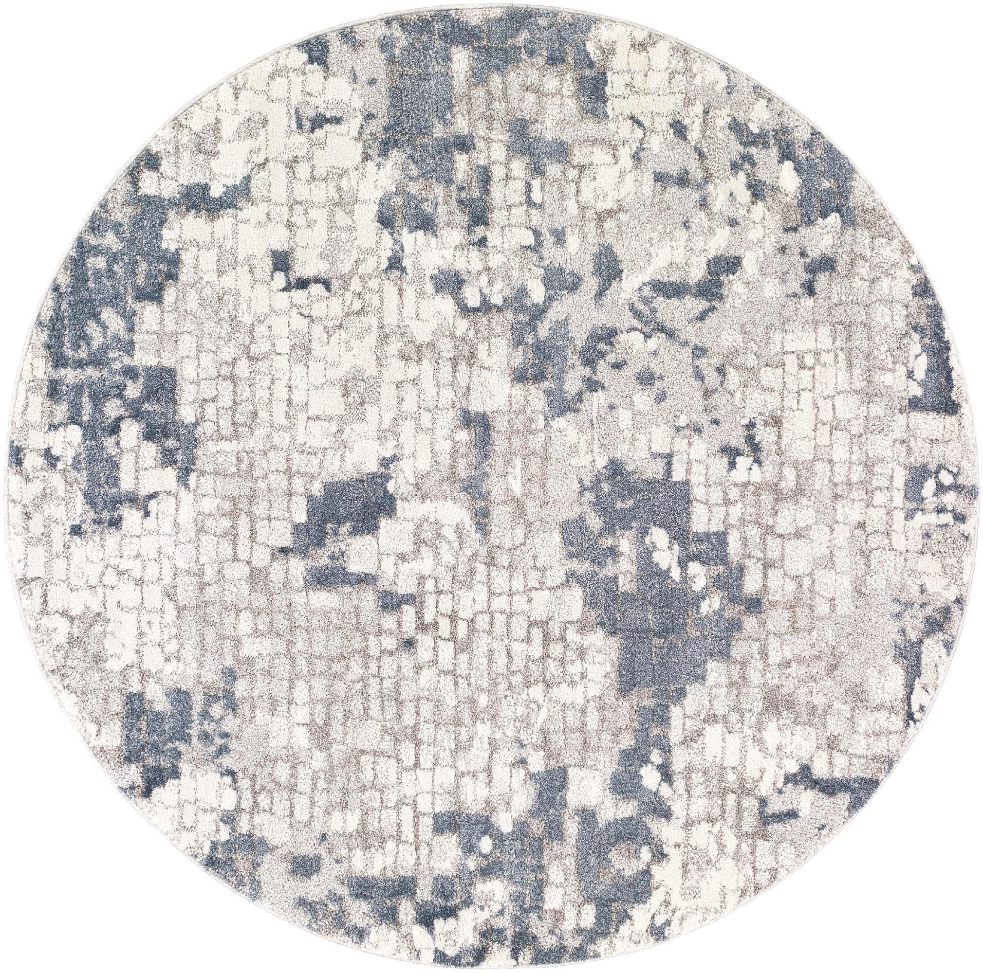 Mark&Day Area Rugs, 5ft Round Chevy Modern Denim Area Rug (5'3" Round ...
