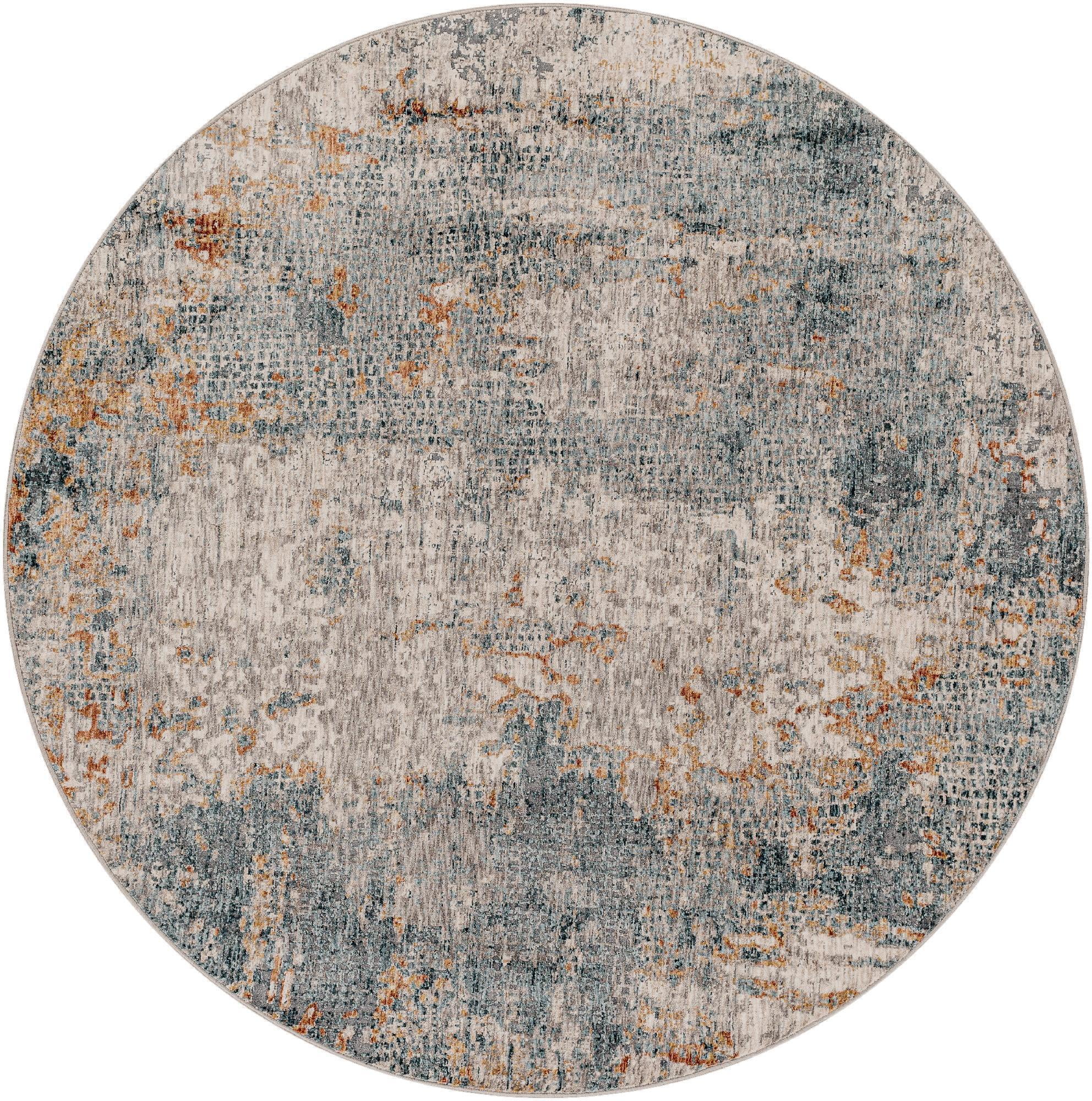 Mark&Day Area Rugs, 5ft Round Coal Modern Denim Area Rug (5'3" Round ...