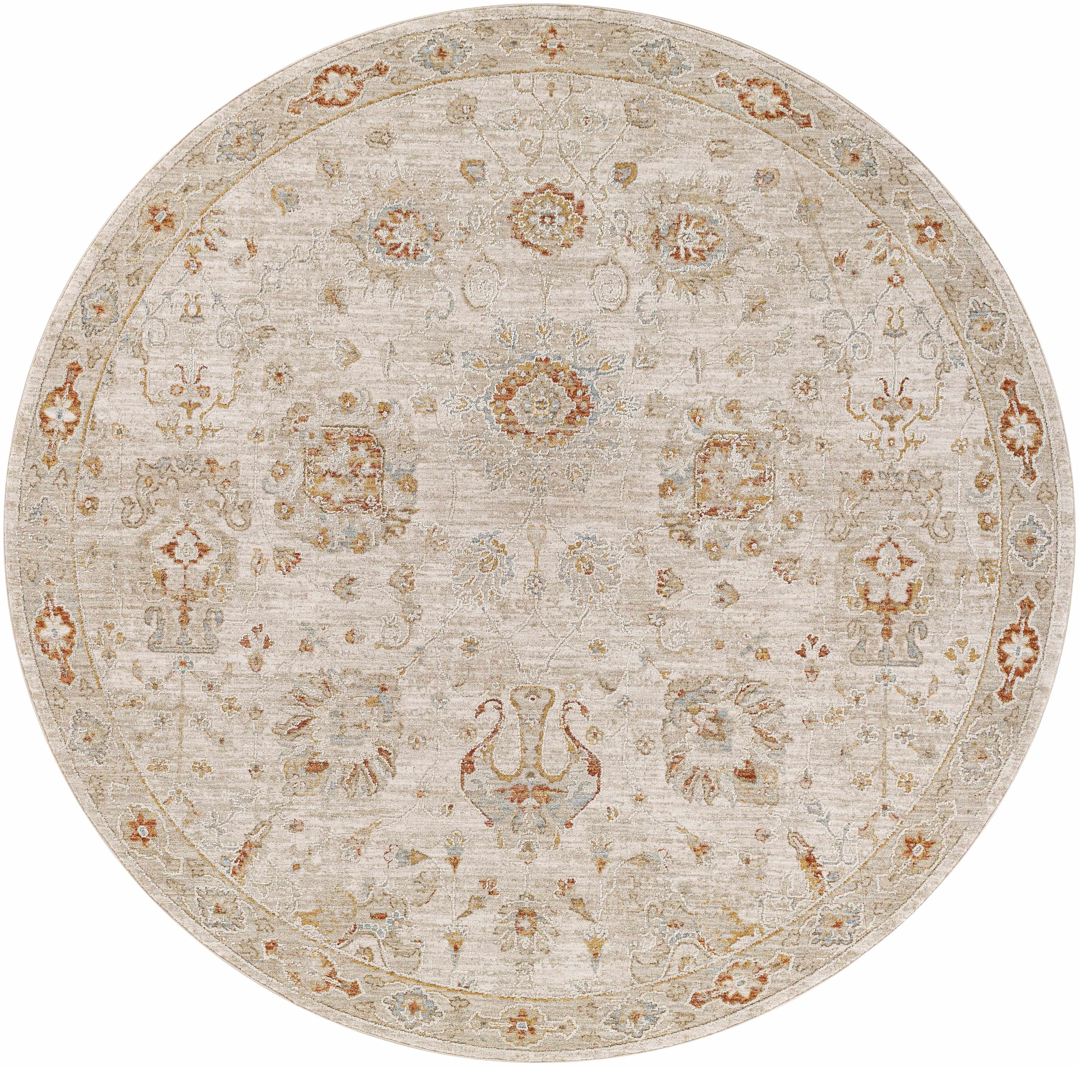 Mark&Day Area Rugs, 5ft Round Schoorl Traditional Beige Area Rug ...