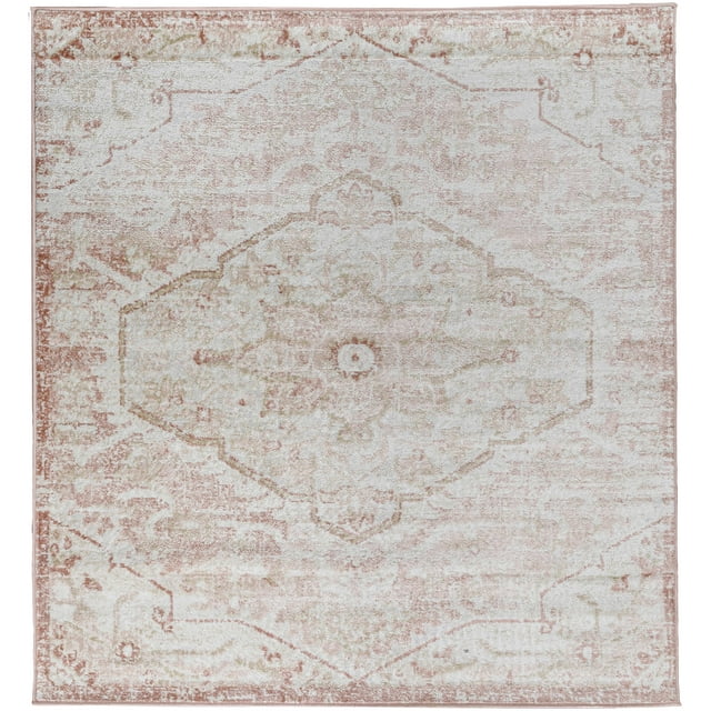 Mark&Day Area Rugs, 5x5 Baflo Traditional Blush Square Area Rug (5'3 ...