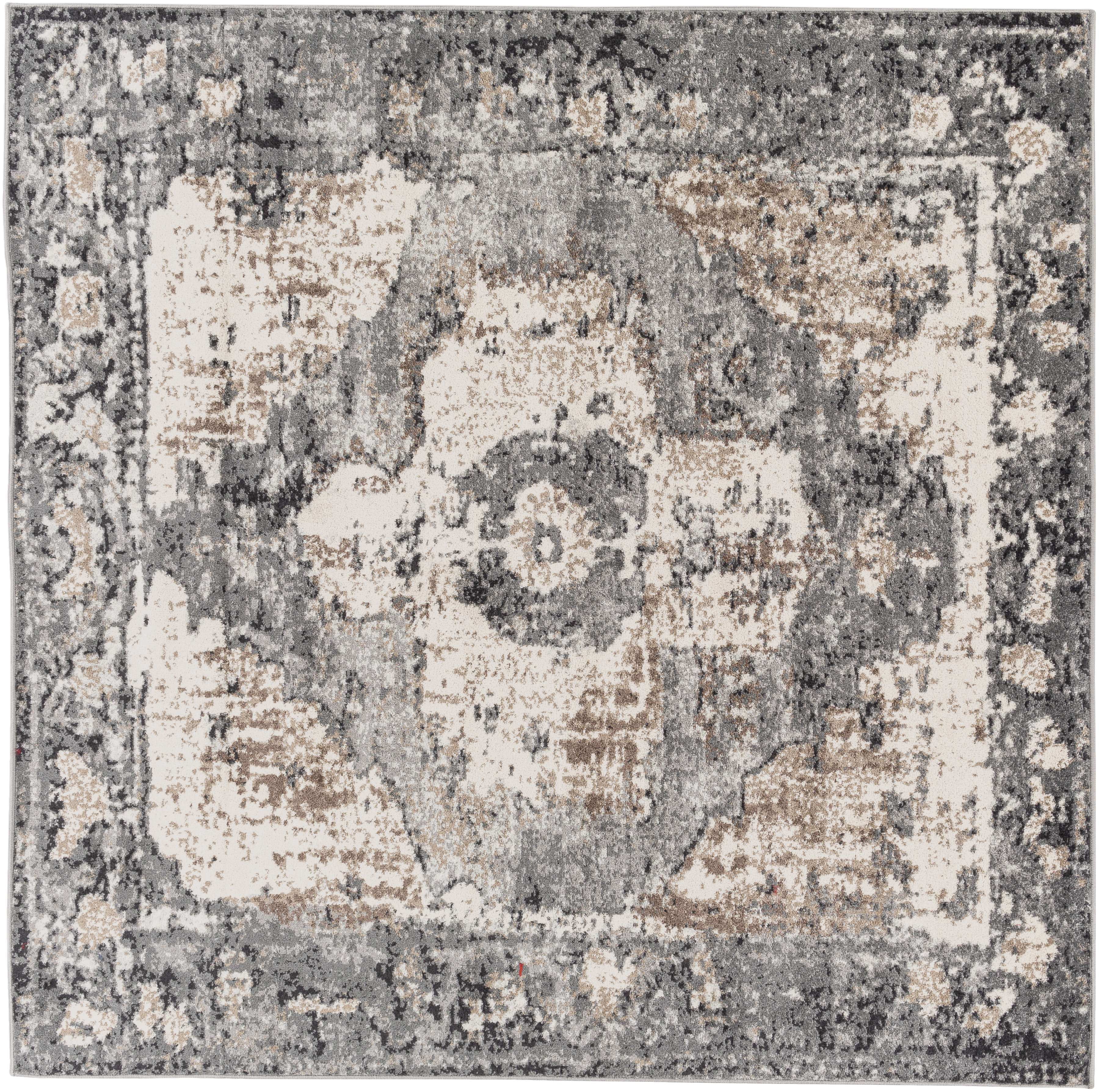 Mark&Day Area Rugs, 5x5 Bowen Traditional Charcoal Square Area Rug ...