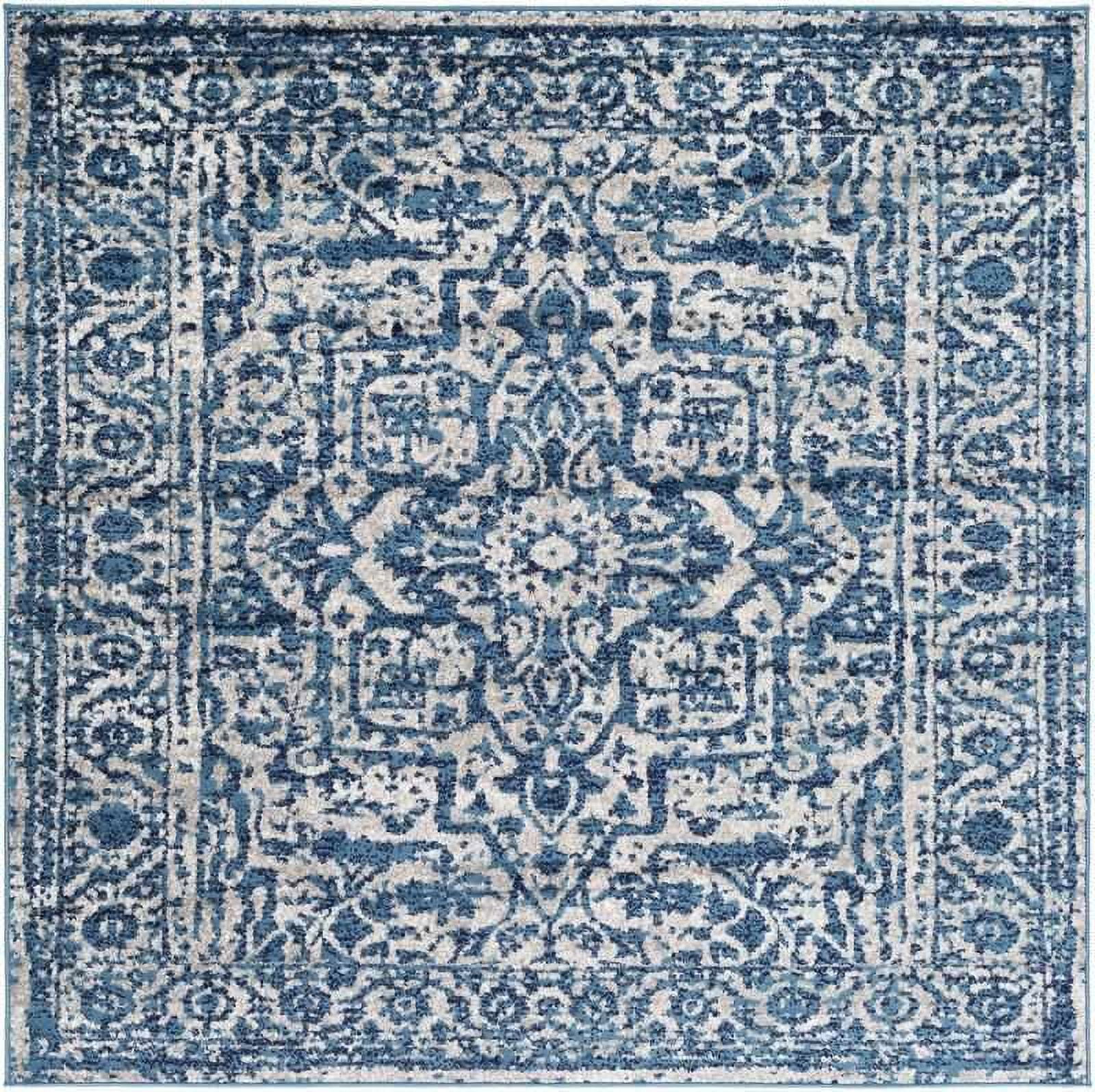 Mark&Day Area Rugs, 5x5 Emma Traditional Sky Blue Square Area Rug (5'3 ...