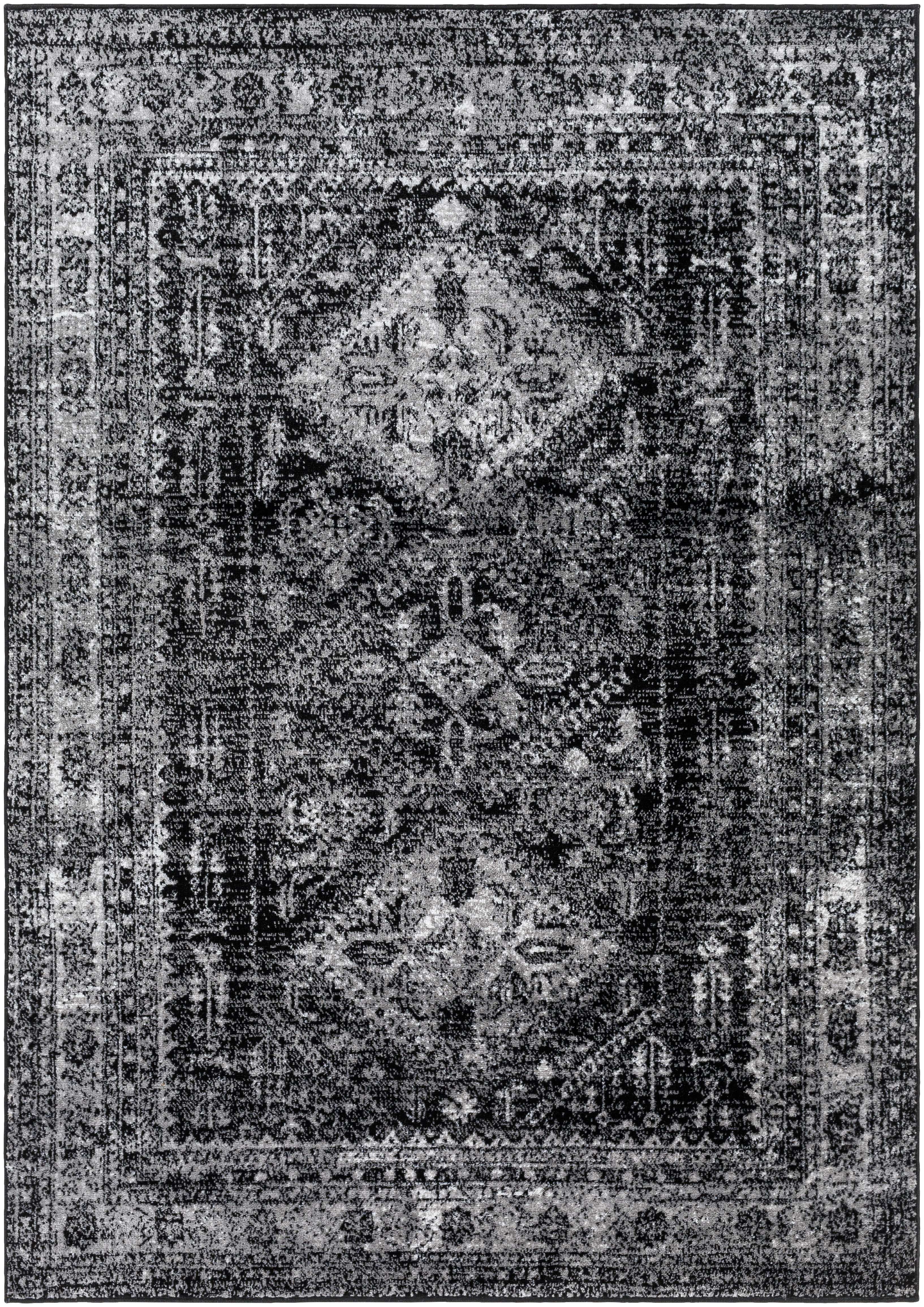 Mark&Day Area Rugs, 5x5 Jules Traditional Black Square Area Rug (5'3 ...