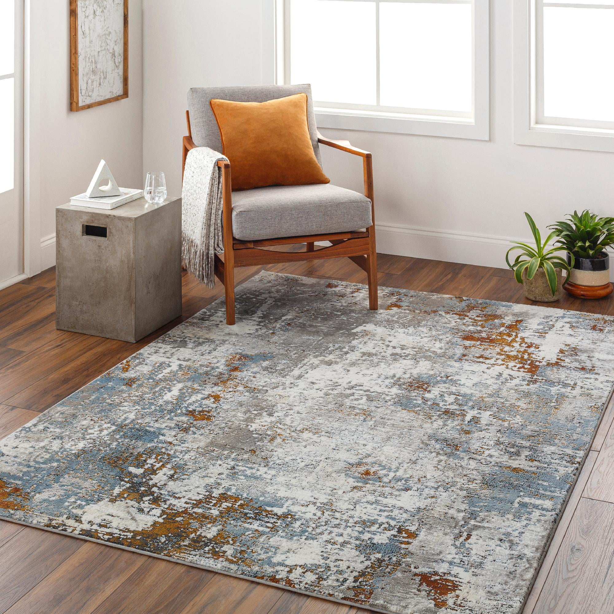 Mark&Day Area Rugs, 5x7 Amaqua Modern Gray Marble Area Rug, Grey Orange ...