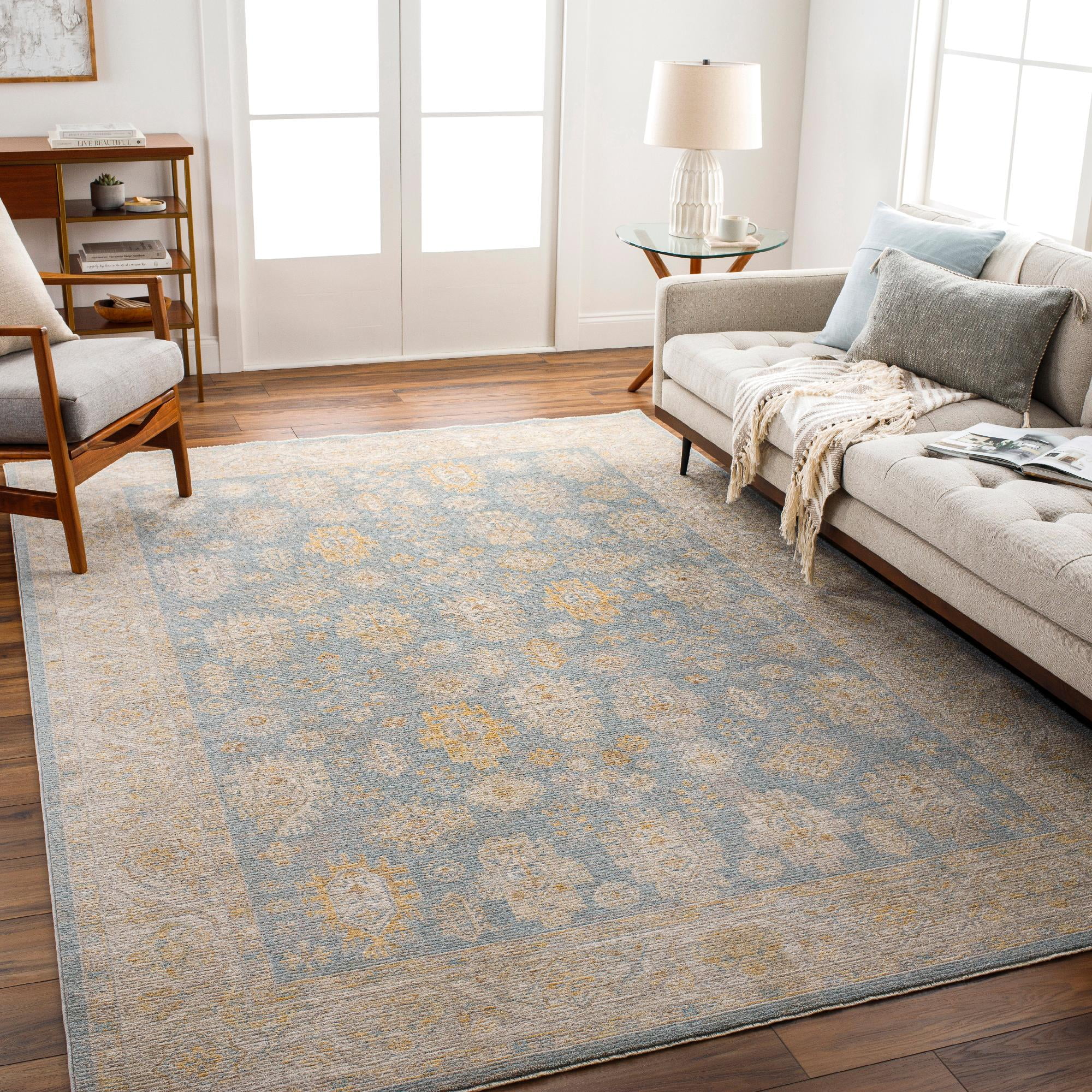 Mark&Day Area Rugs, 5x7 Aplington Traditional Pale Teal Area Rug (5' x ...