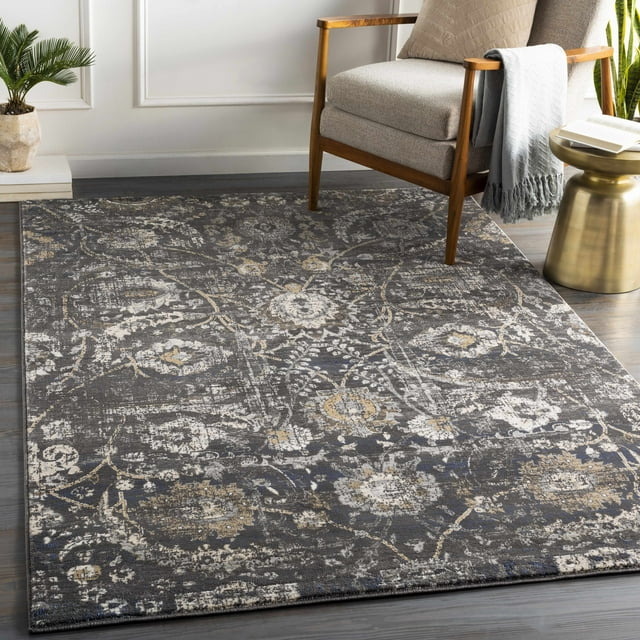 Mark&Day Area Rugs, 5x7 Avellino Traditional Black Area Rug (5'3" x 7'3 ...