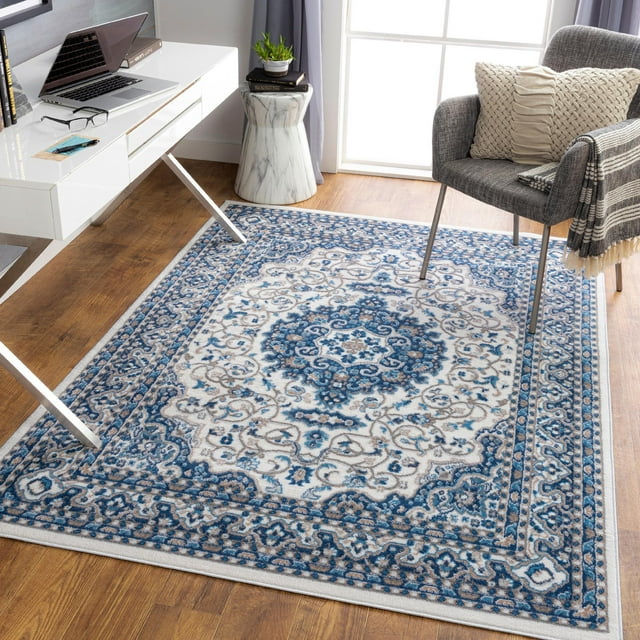 Mark&Day Area Rugs, 5x7 Belvert Traditional Denim Area Rug (5'3" x 7 ...