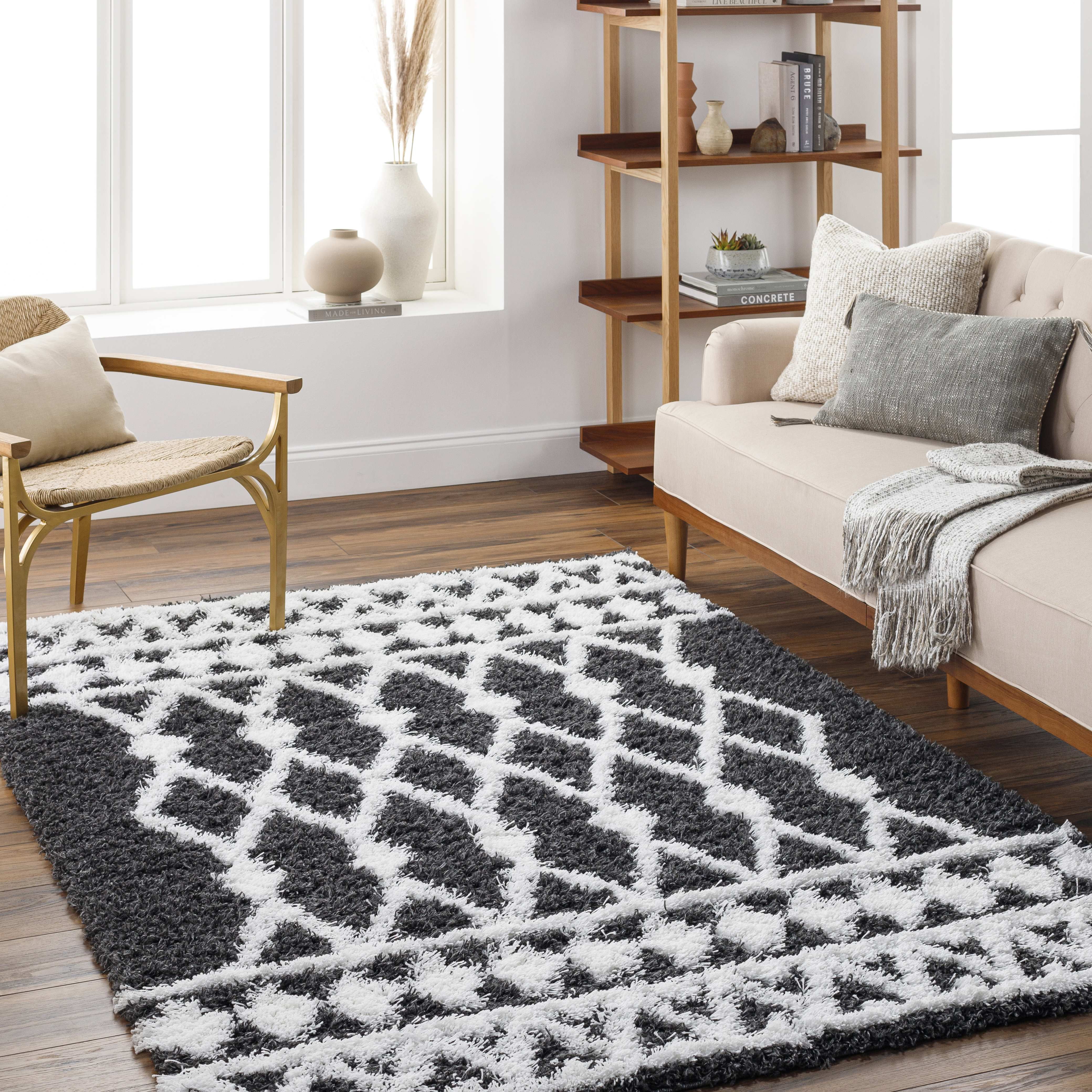 Mark&Day Area Rugs, 5x7 Booth Modern Black Area Rug (5'3" x 7'3 ...
