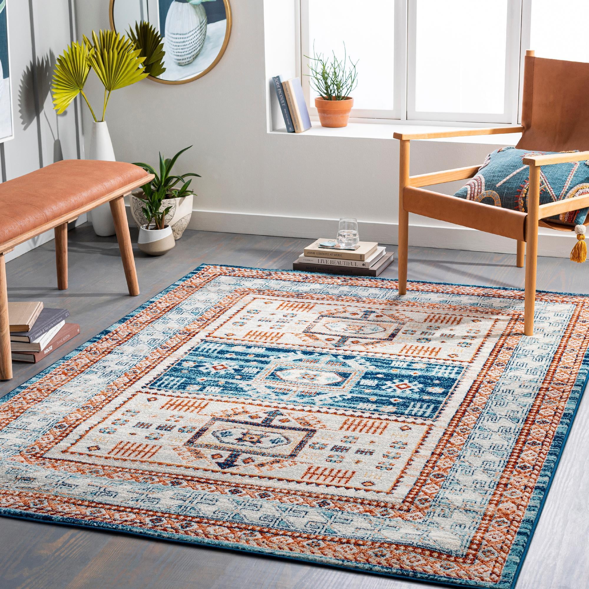Mark&Day Area Rugs, 5x7 Campbellsburg Traditional Navy Area Rug (5'3" x ...