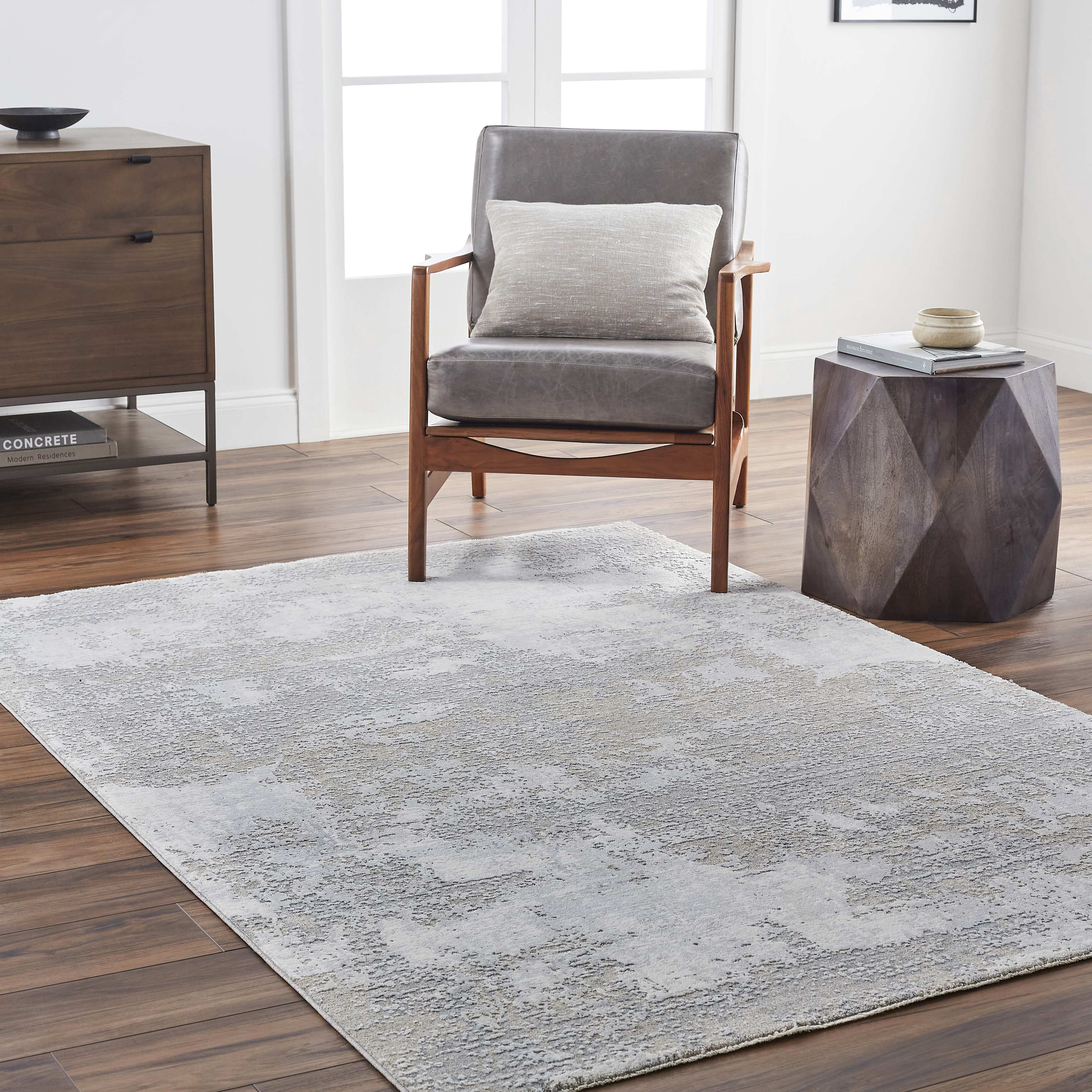 Mark&Day Area Rugs, 5x7 Carrell Modern Brown Medium Gray Area Rug (5' x ...