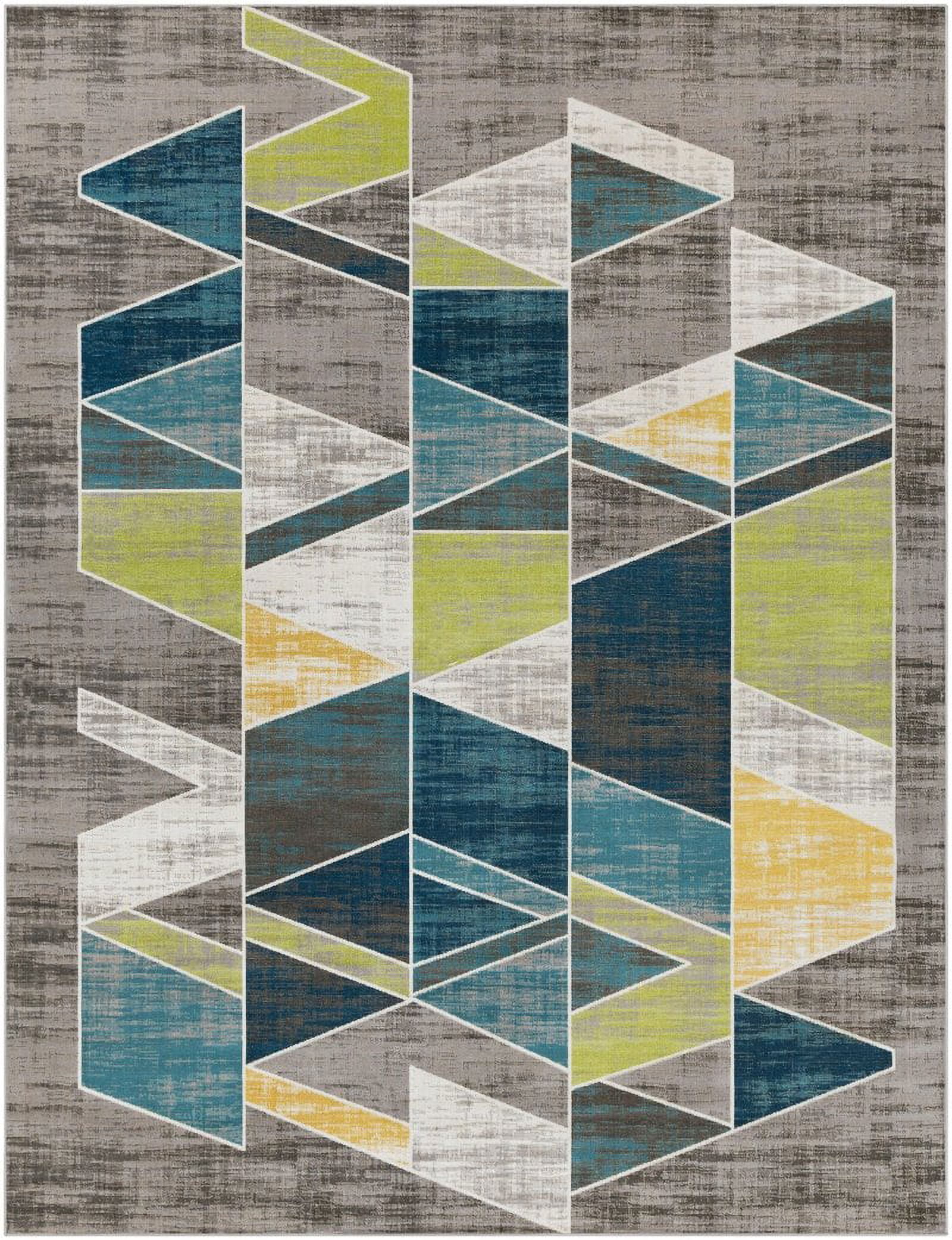 Mark&Day Area Rugs, 5x7 Cavaillon Modern Teal Area Rug, Blue Grey ...