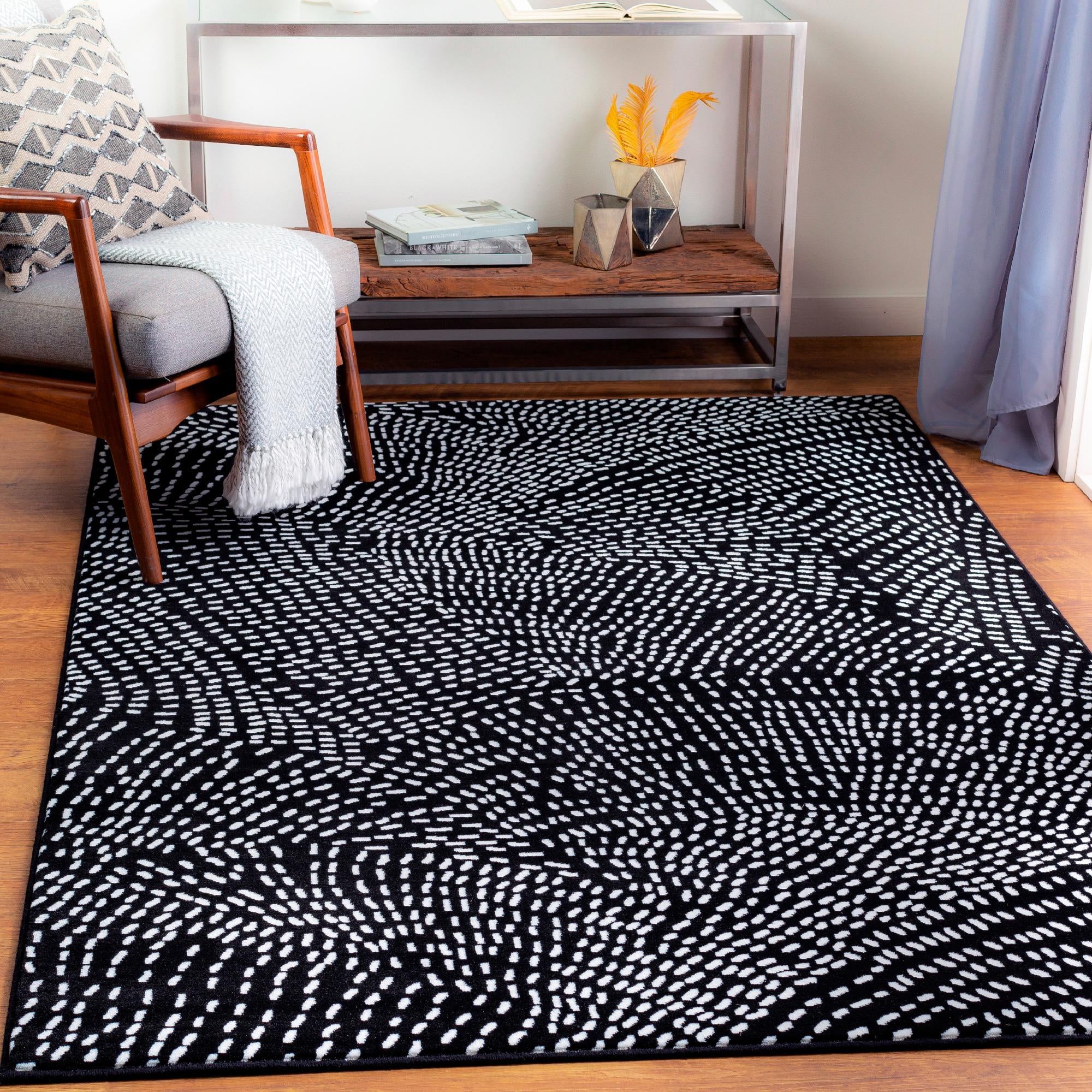 Mark&Day Area Rugs, 5x7 Dieden Modern Black Area Rug (5'3" x 7'7 ...