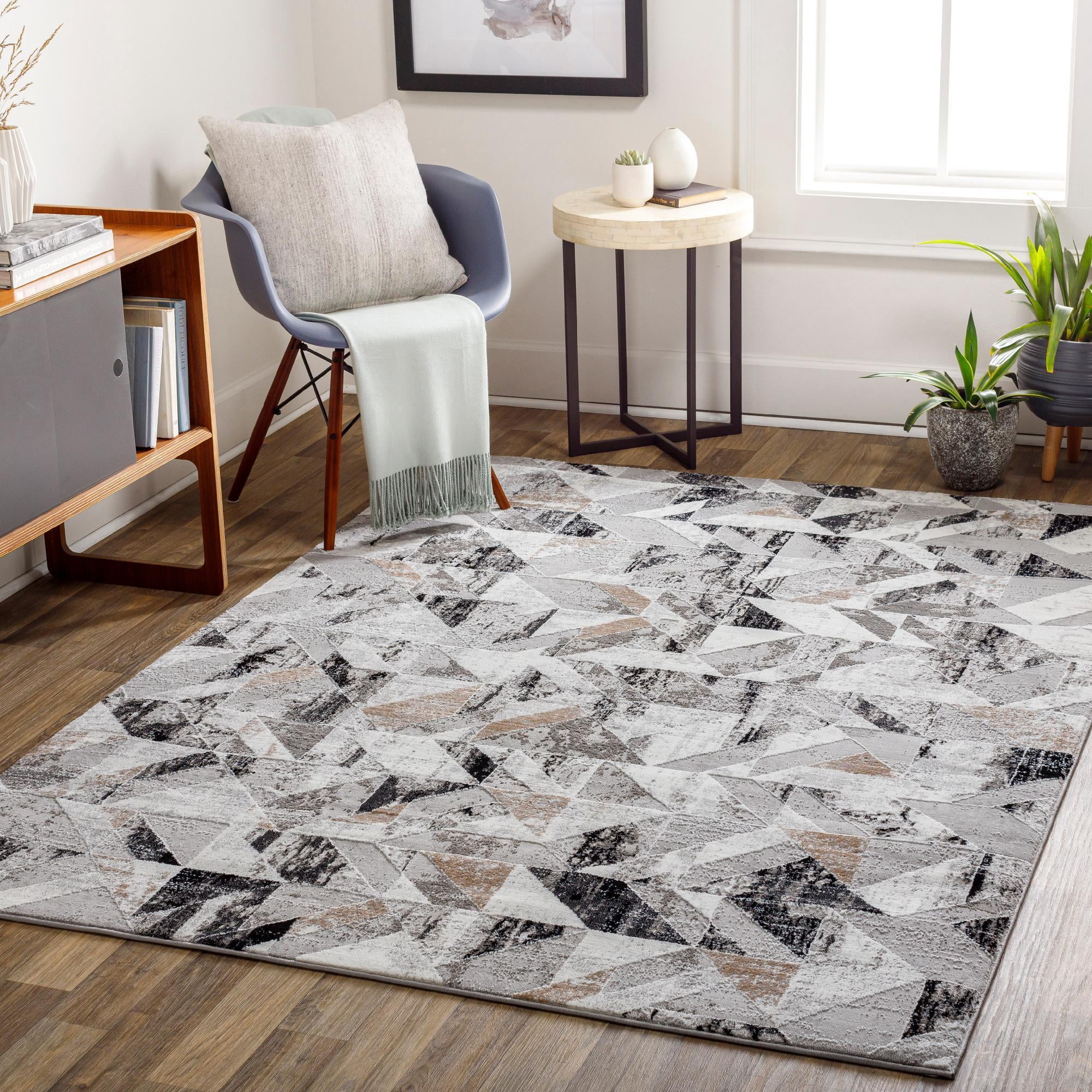 Mark&Day Area Rugs, 5x7 Gowrie Modern Charcoal Area Rug (5'3" x 7 ...