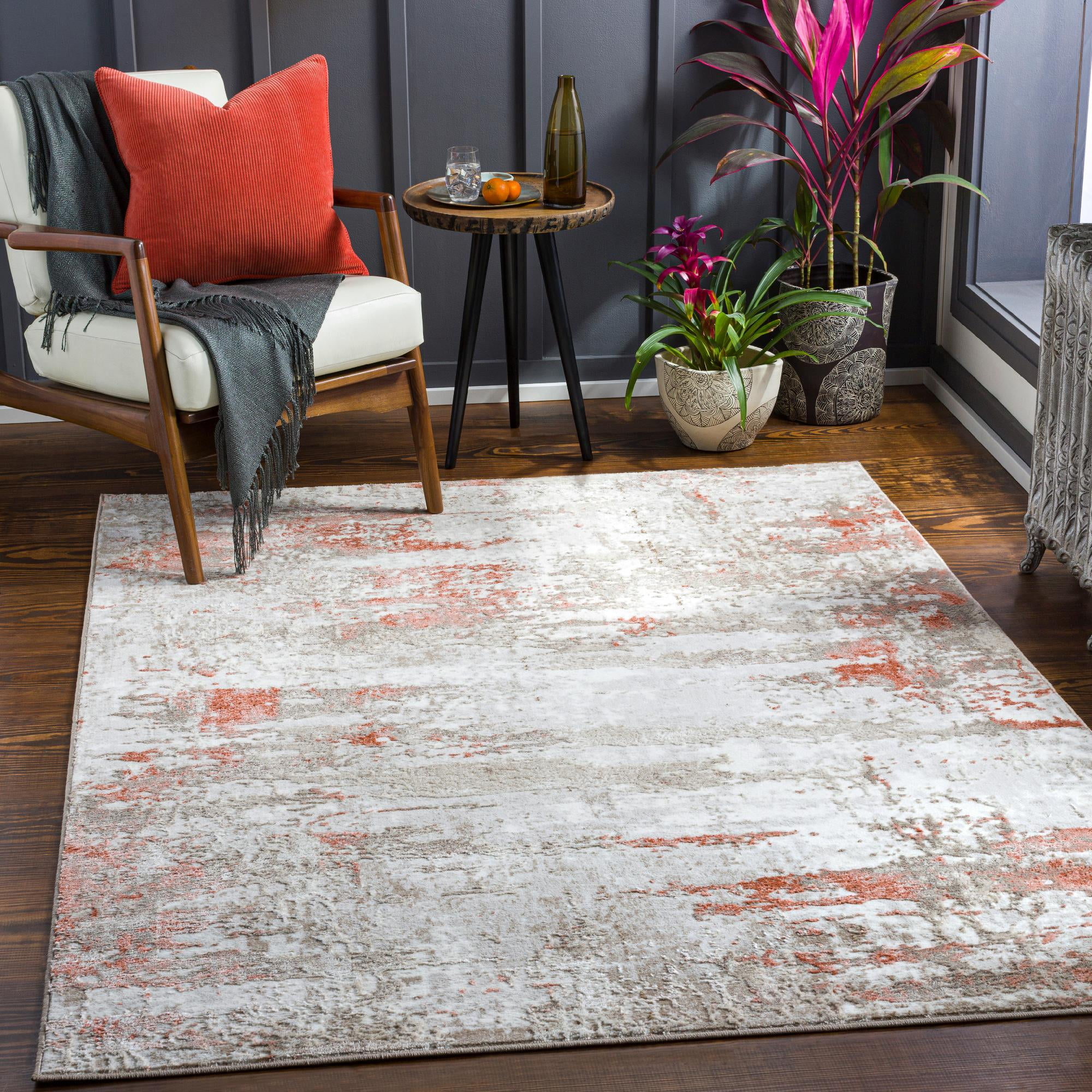 Mark&Day Area Rugs, 5x7 Jasmine Modern Coral Area Rug (5'3" x 7 ...