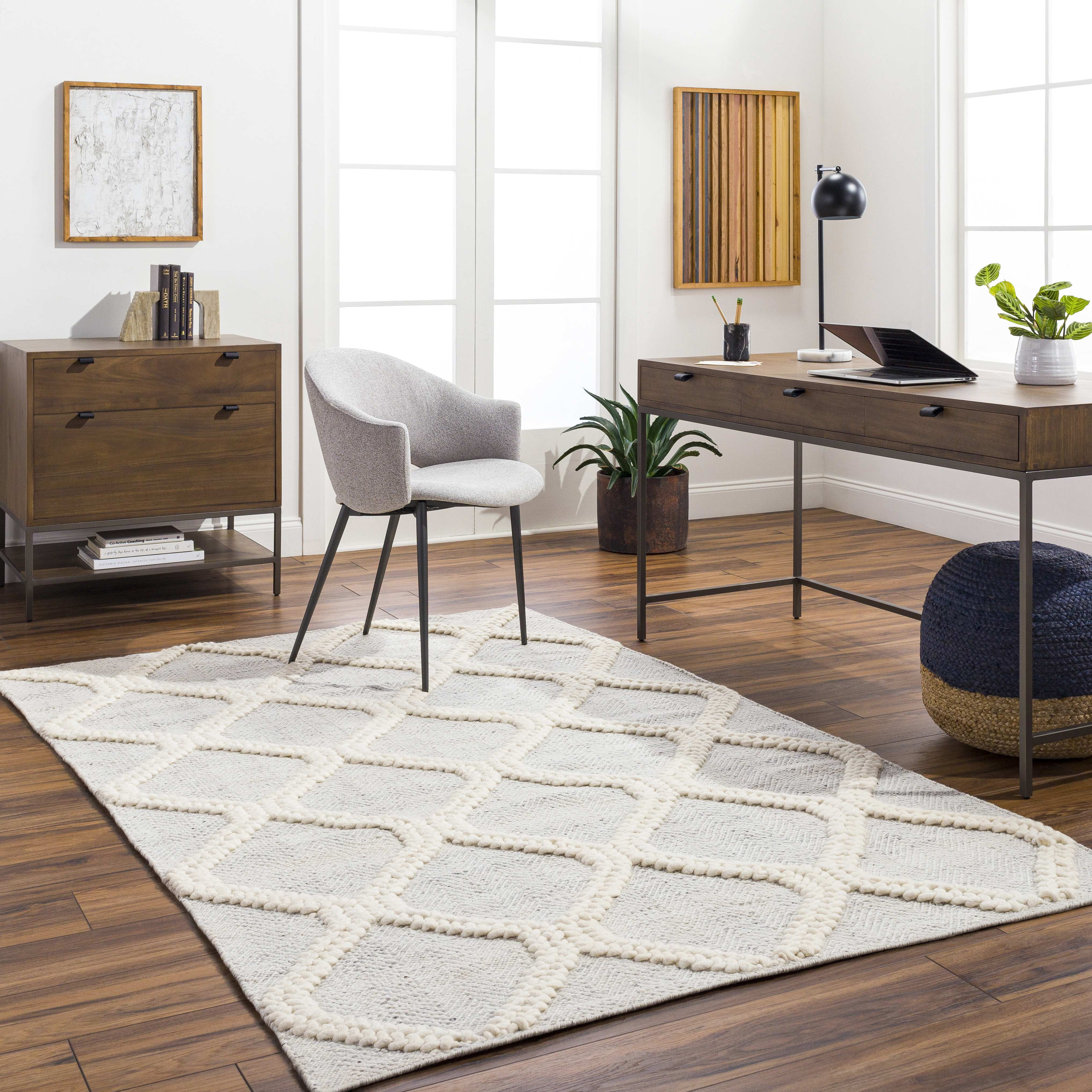 Mark&Day Area Rugs, 5x7 Kaitlynn Modern Cream Area Rug (5' x 7'6 ...