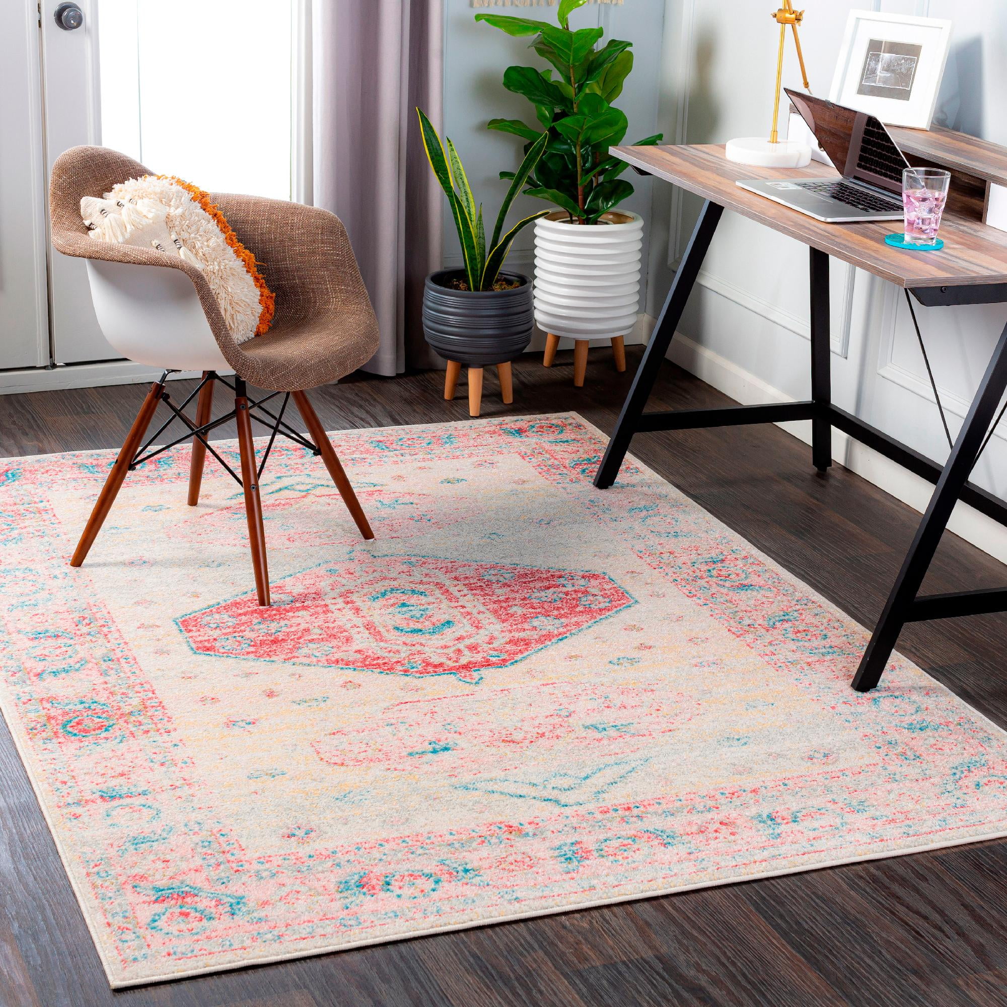 Mark&Day Area Rugs, 5x7 Kreek Traditional Coral Area Rug (5'3" x 7'3 ...