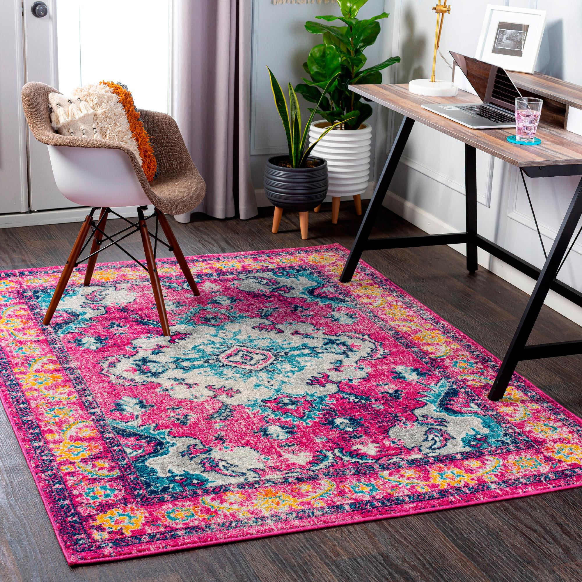 Mark & Day Kreijl Traditional Bright Pink Area Rug, 5'3 x 7'3 ...