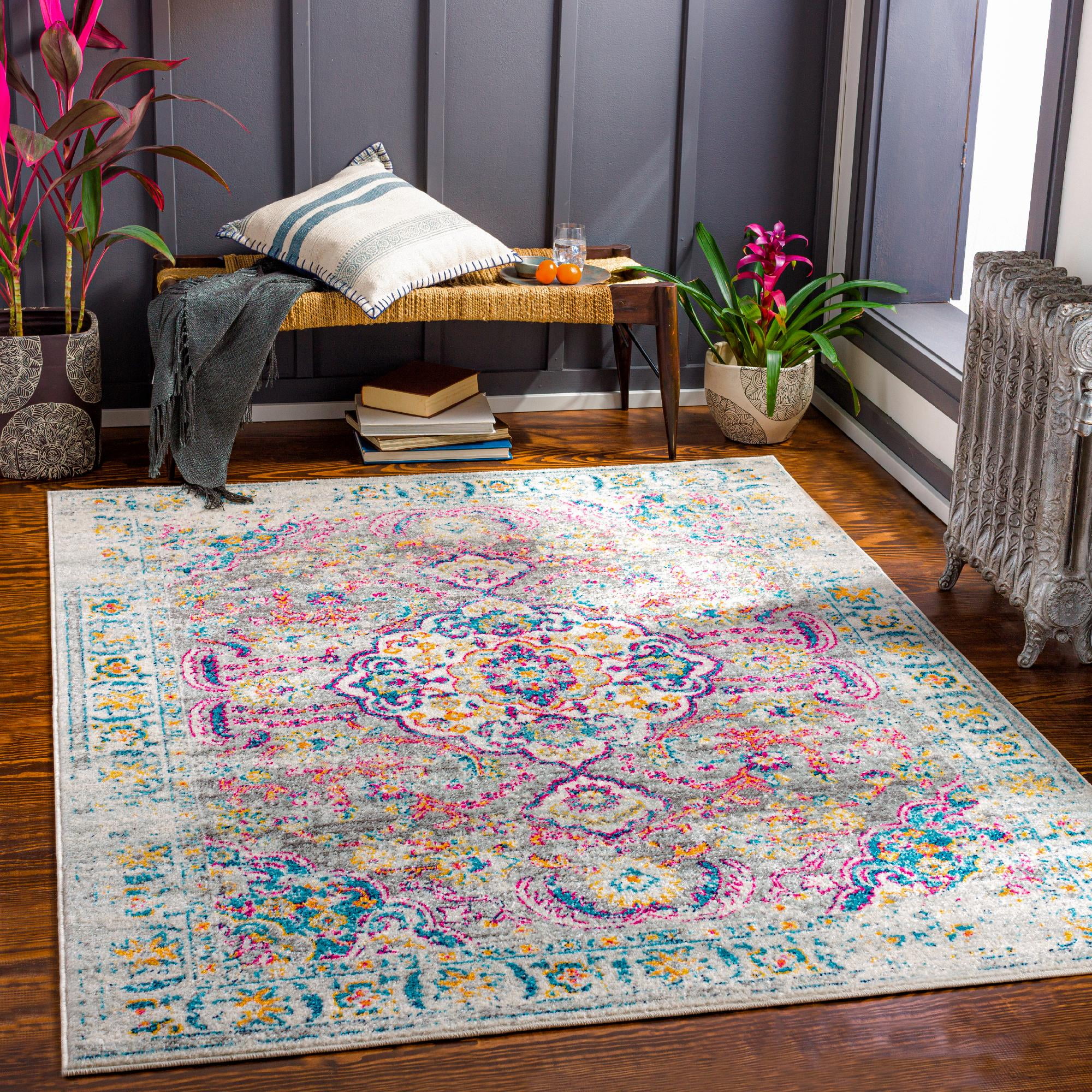 Mark&Day Area Rugs, 5x7 Kulert Traditional Coral Area Rug (5'3" x 7'3 ...